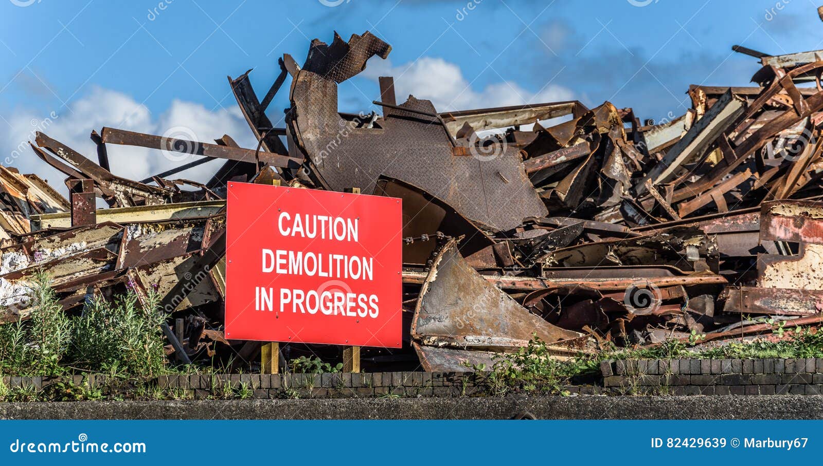 Demolition Sign stock image. Image of pile, sign, progress - 82429639