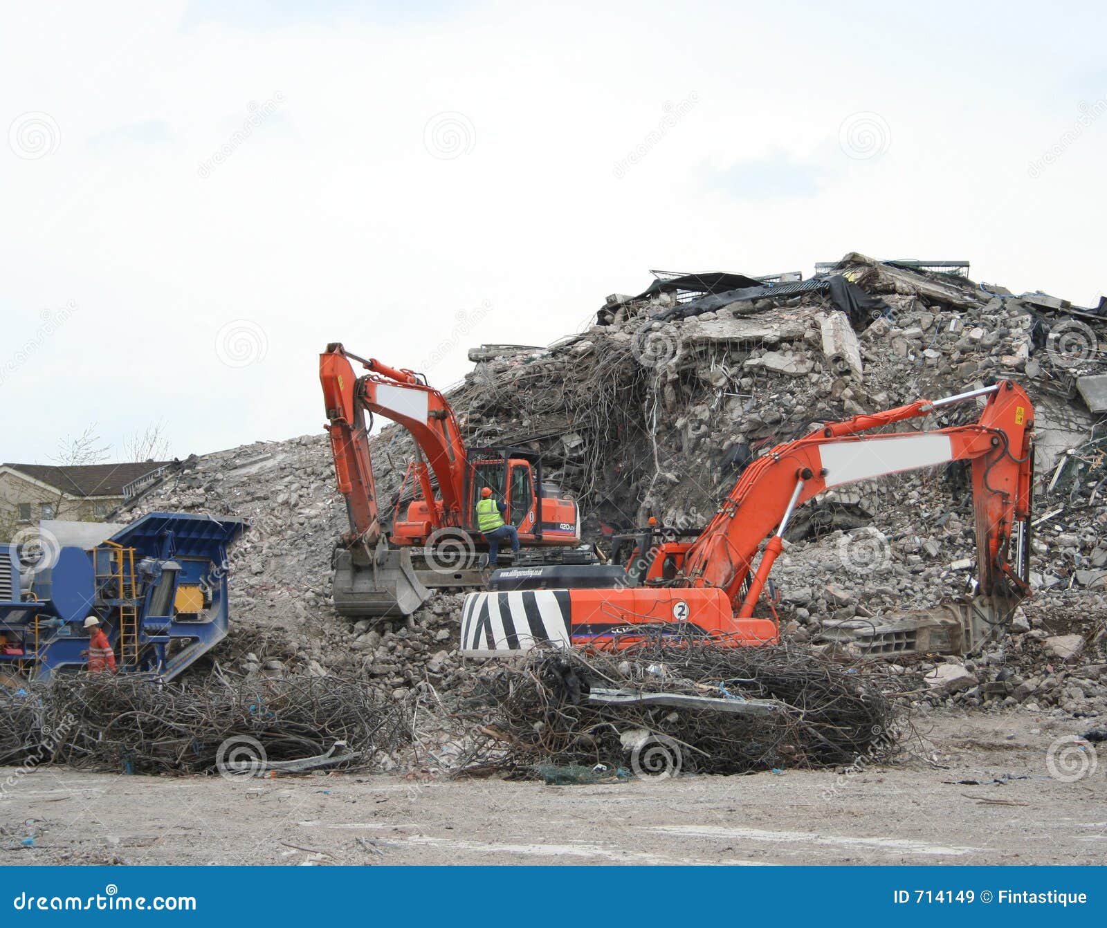 Demolition site stock image. Image of workers, concrete - 714149