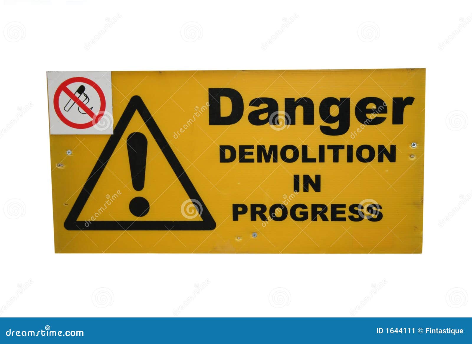 Demolition site sign stock image. Image of building, forbidden - 1644111