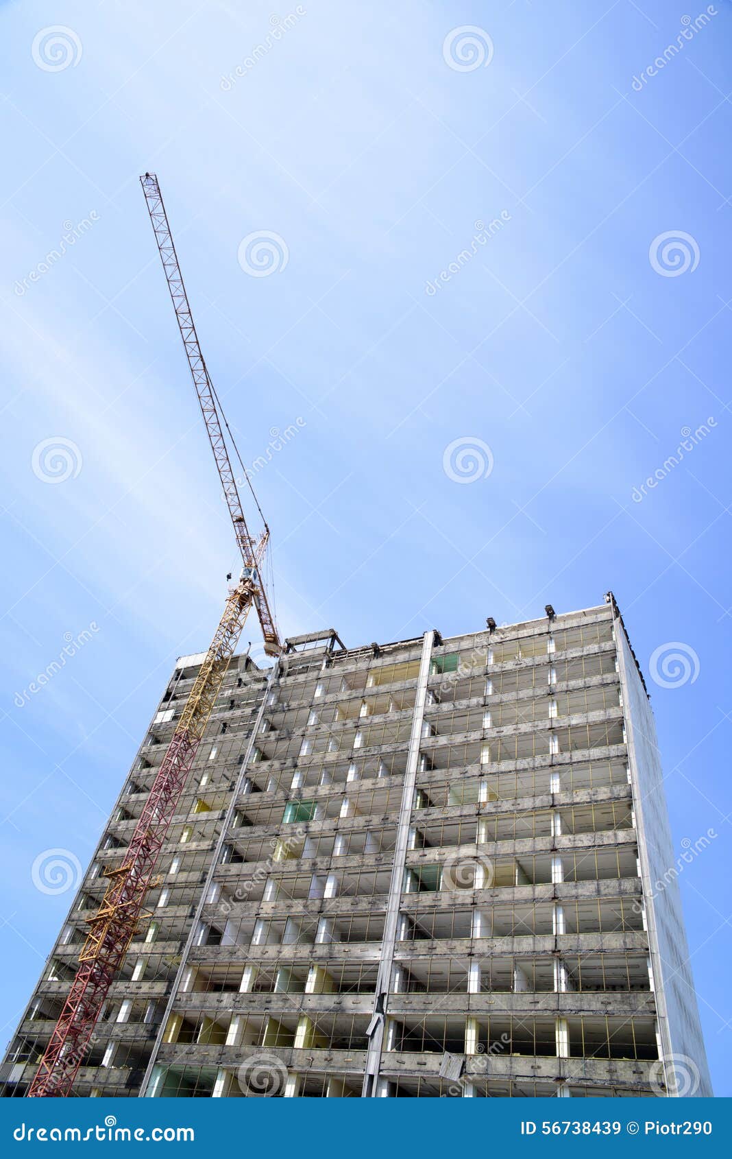 Demolition of a Skyscraper with a High Crane Stock Image - Image of ...