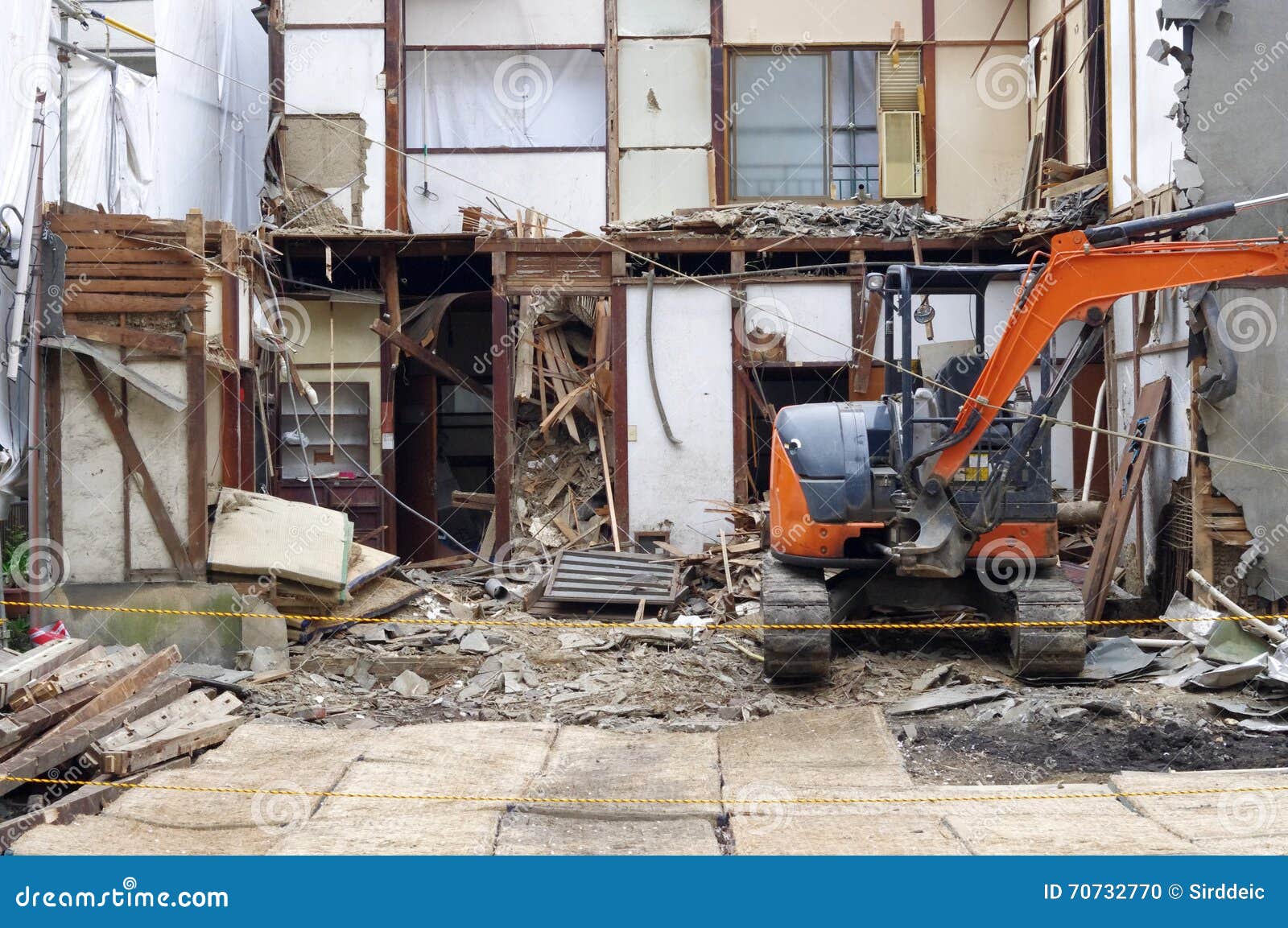 Demolition stock photo. Image of shovel, building, excavator - 70732770