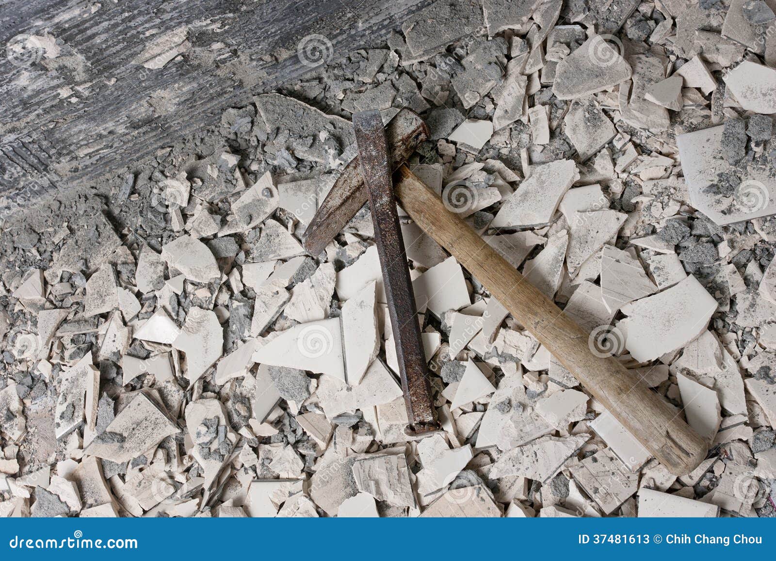 Demolition Tools and Rubble Stock Image - Image of details, smashed ...