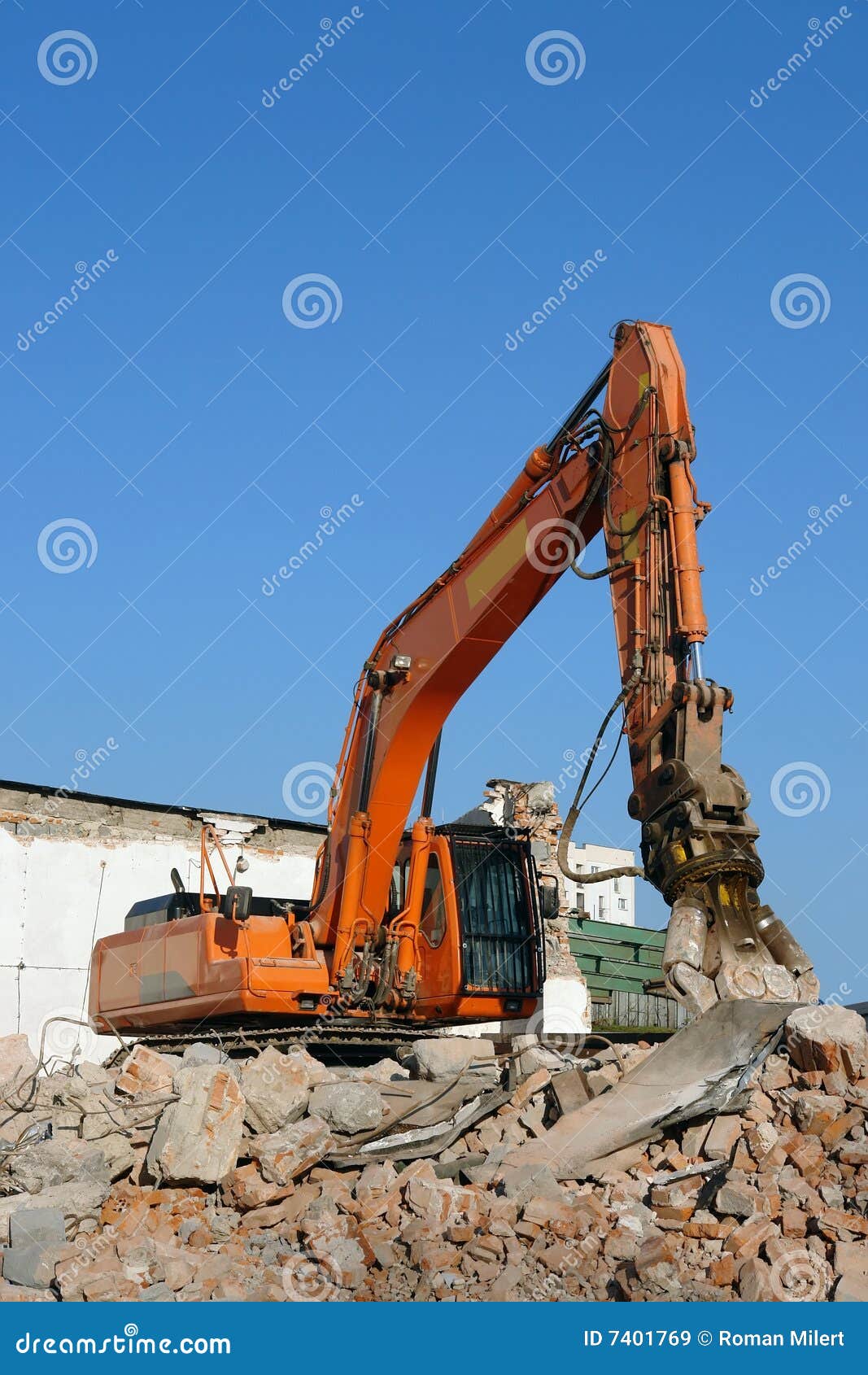Demolition work stock image. Image of debris, blue, construction - 7401769