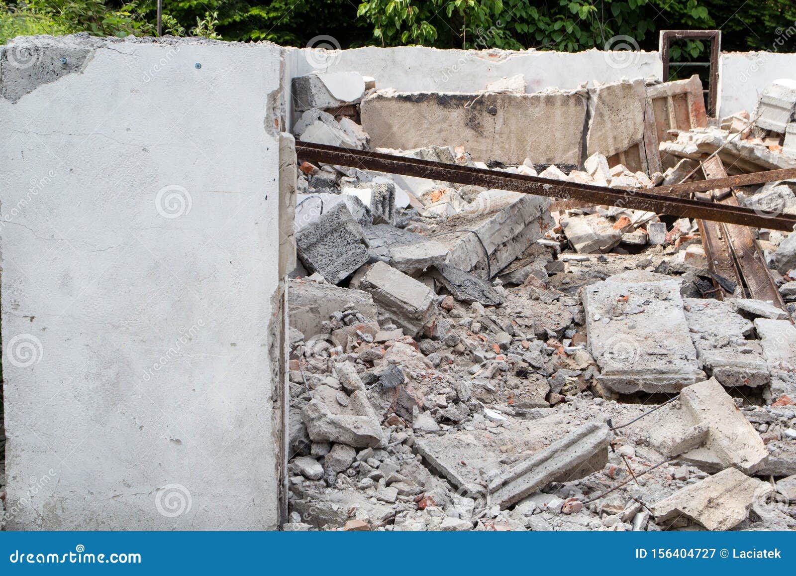 Demolition Work Background - Construction Waste and Debris Stock Image ...