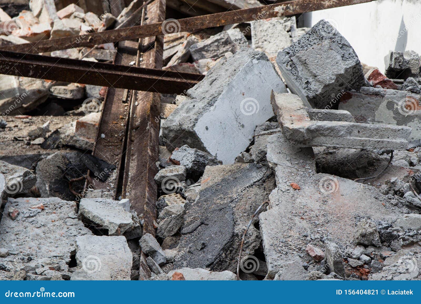 Demolition Work Background - Construction Waste and Debris Stock Image ...