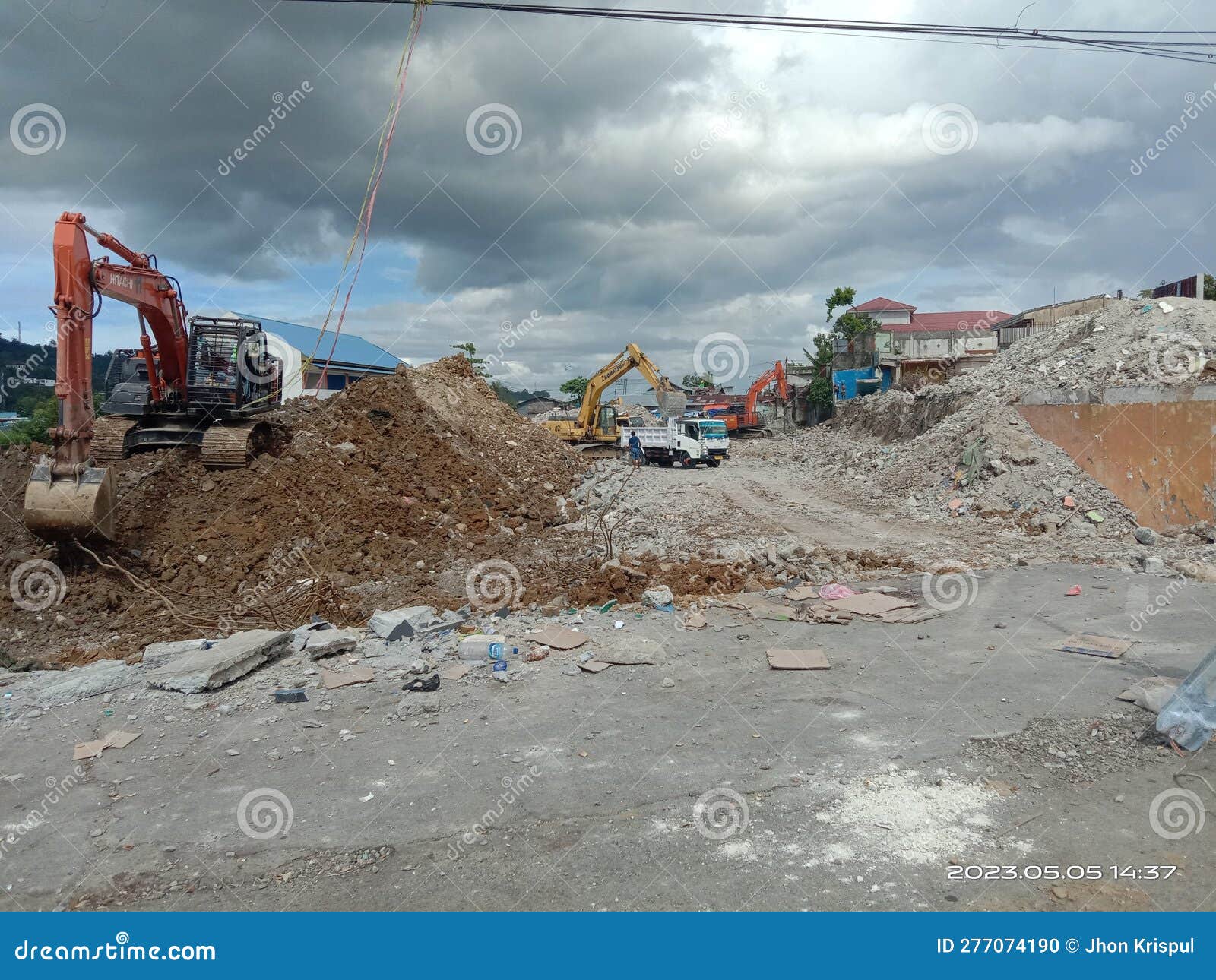 Demolition Work and Clearings for New Buildings Stock Photo - Image of demolition, buildings ...