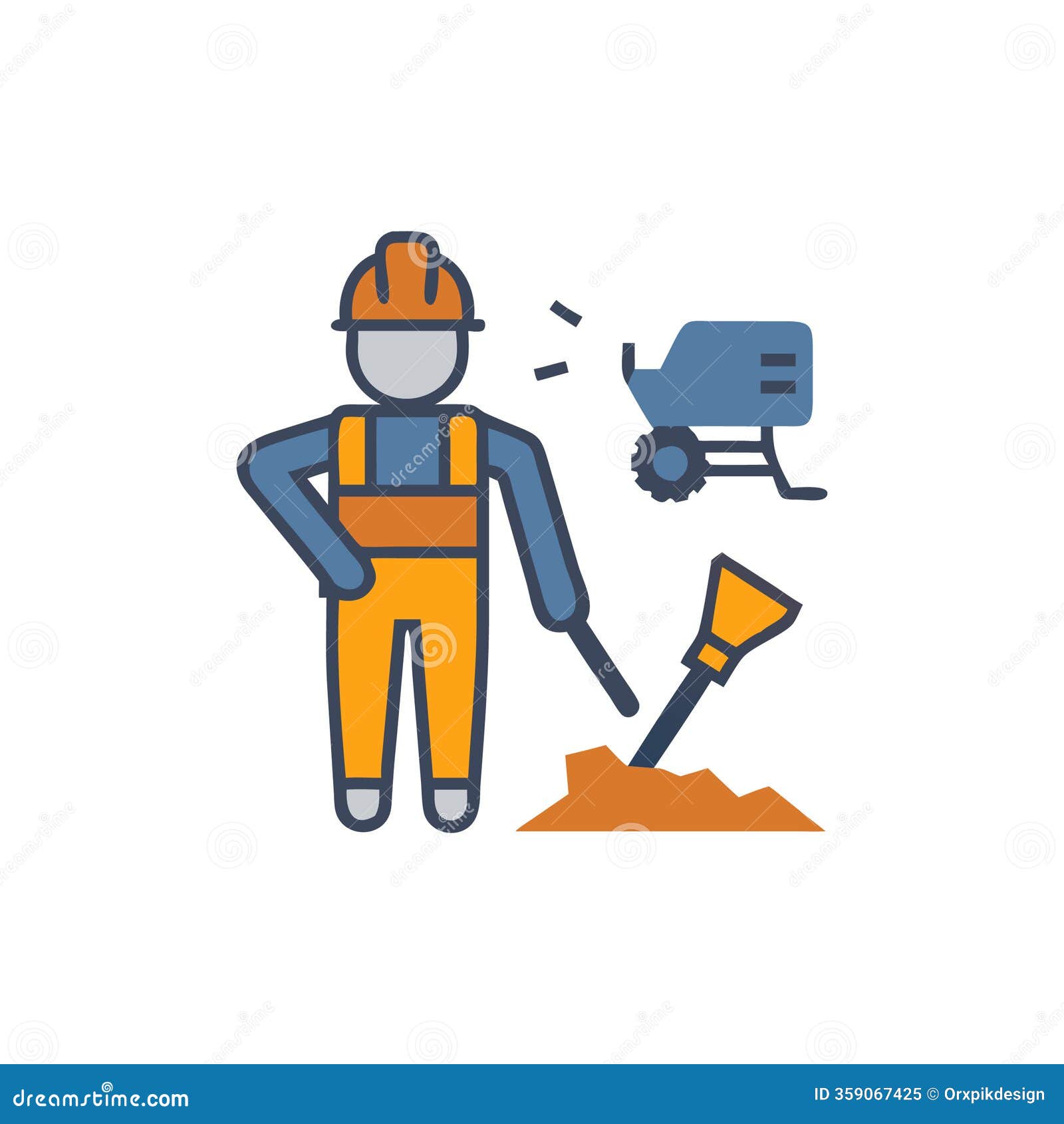 Demolition Worker Icon Color Outline Vector | CartoonDealer.com #233136723