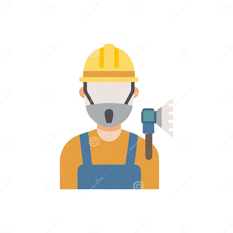 Demolition Worker Icon for Heavy Duties Stock Illustration ...