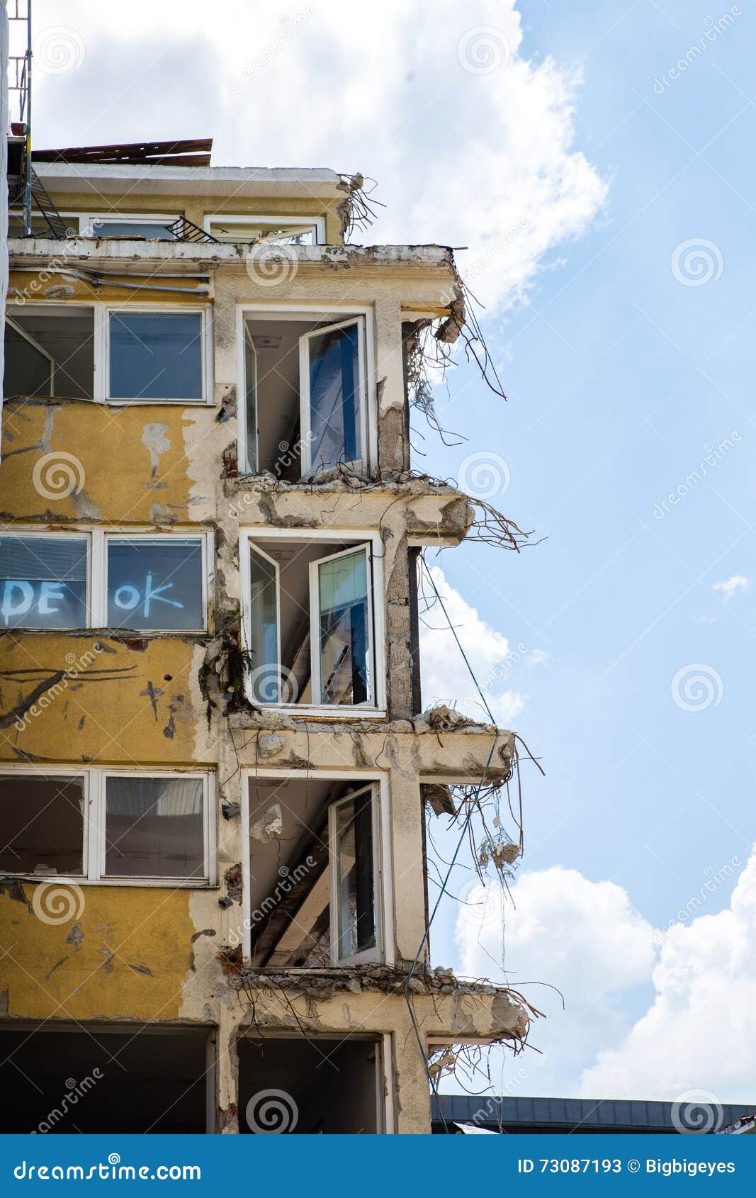 Demolitioned Modern Building Stock Image - Image of brick, abandoned ...