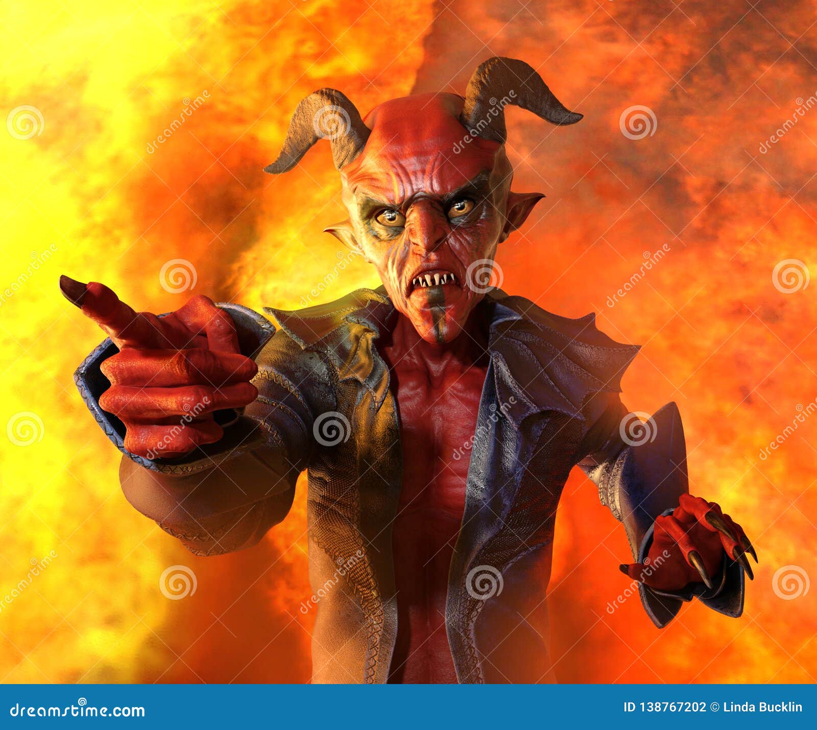 The Demon Accuser from Hell Stock Illustration - Illustration of ...