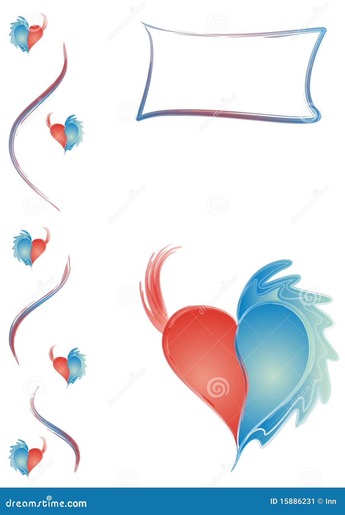 Demon angel heart frame stock vector. Illustration of lovely - 15886231