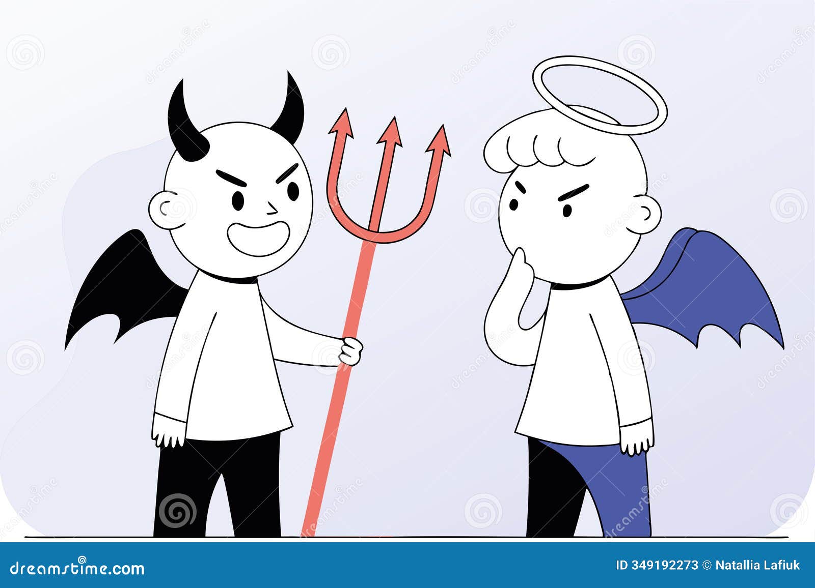 Demon and Angles Characters. Good and Evil Concept Design Stock Vector ...