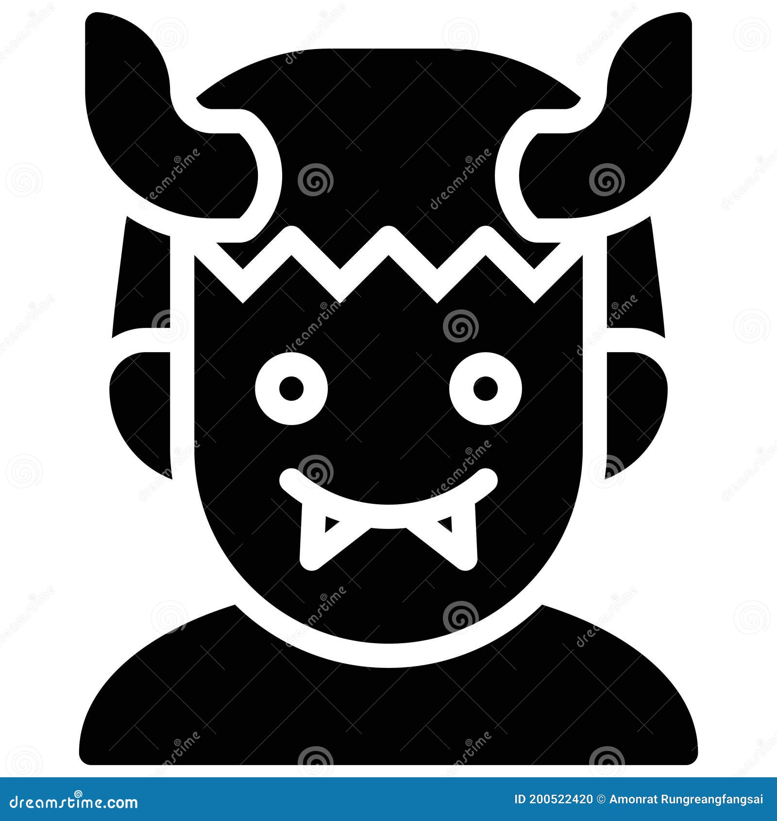 Demon Avatar, Halloween Costume Vector Icon Stock Vector - Illustration ...
