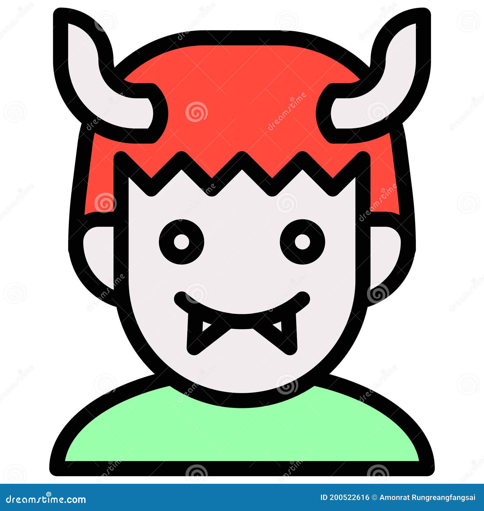 Demon Avatar, Halloween Costume Vector Icon Stock Vector - Illustration ...