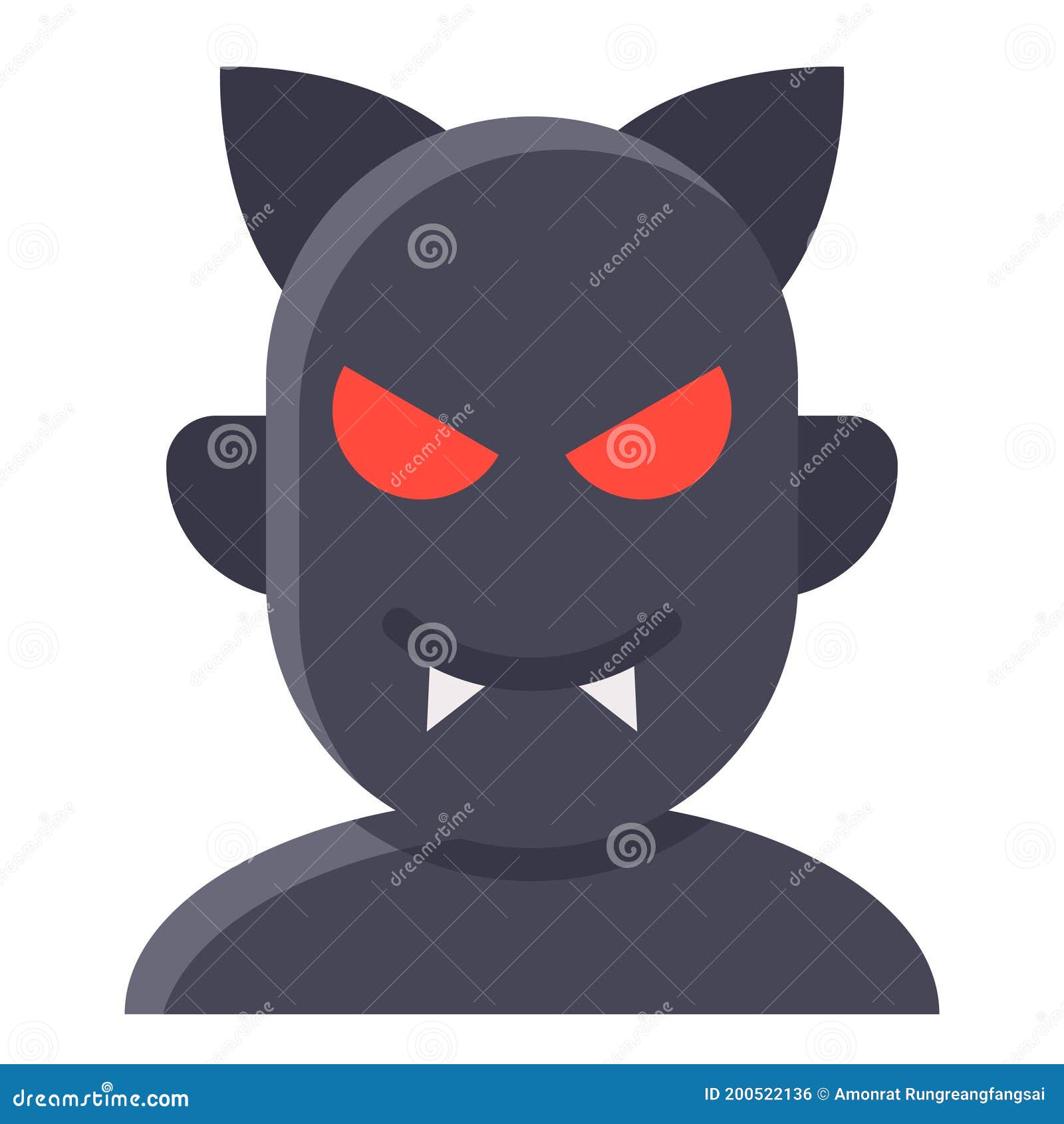 Demon Avatar, Halloween Costume Vector Illustration Stock Vector ...