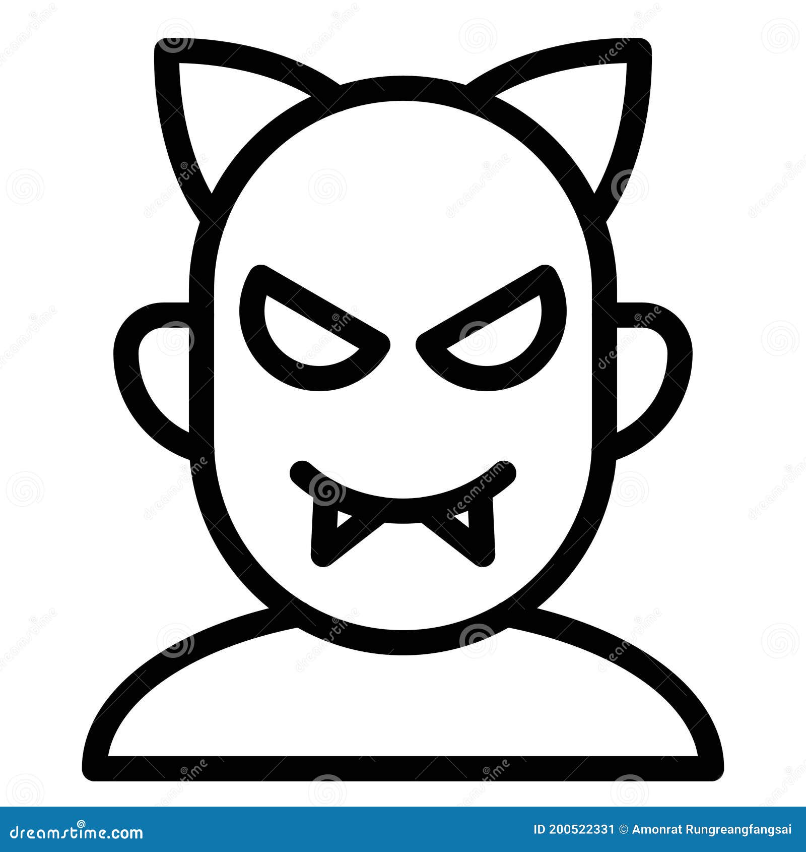 Demon Avatar, Halloween Costume Vector Illustration Stock Vector ...