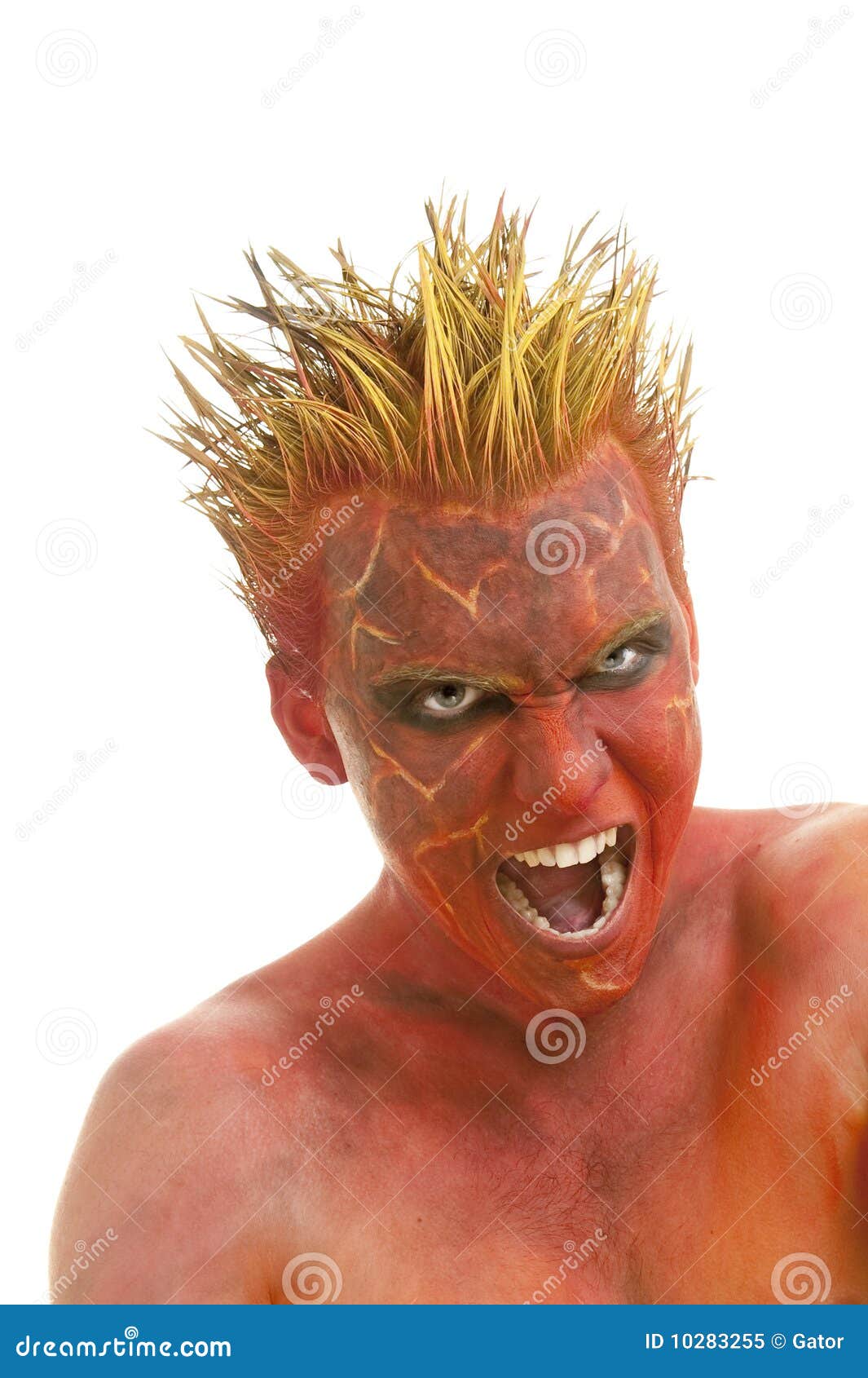 Demon with bared teeth stock image. Image of emotion - 10283255