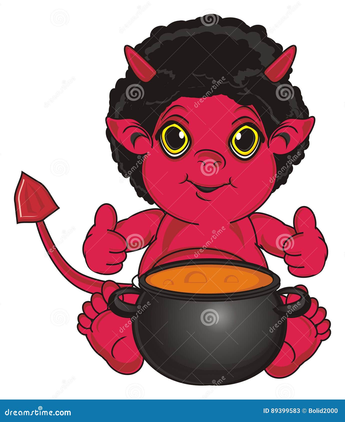 Demon with black object stock illustration. Illustration of black ...