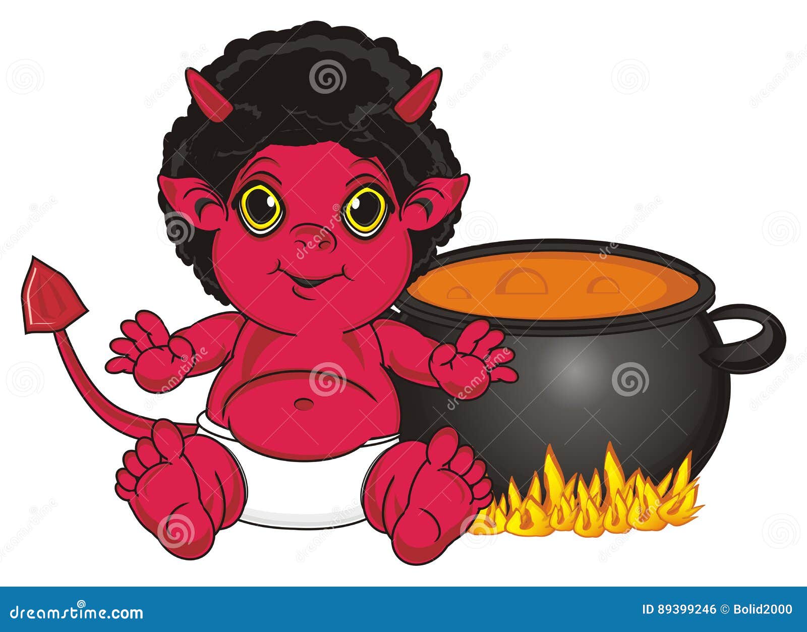 Demon and boil stock illustration. Illustration of devil - 89399246