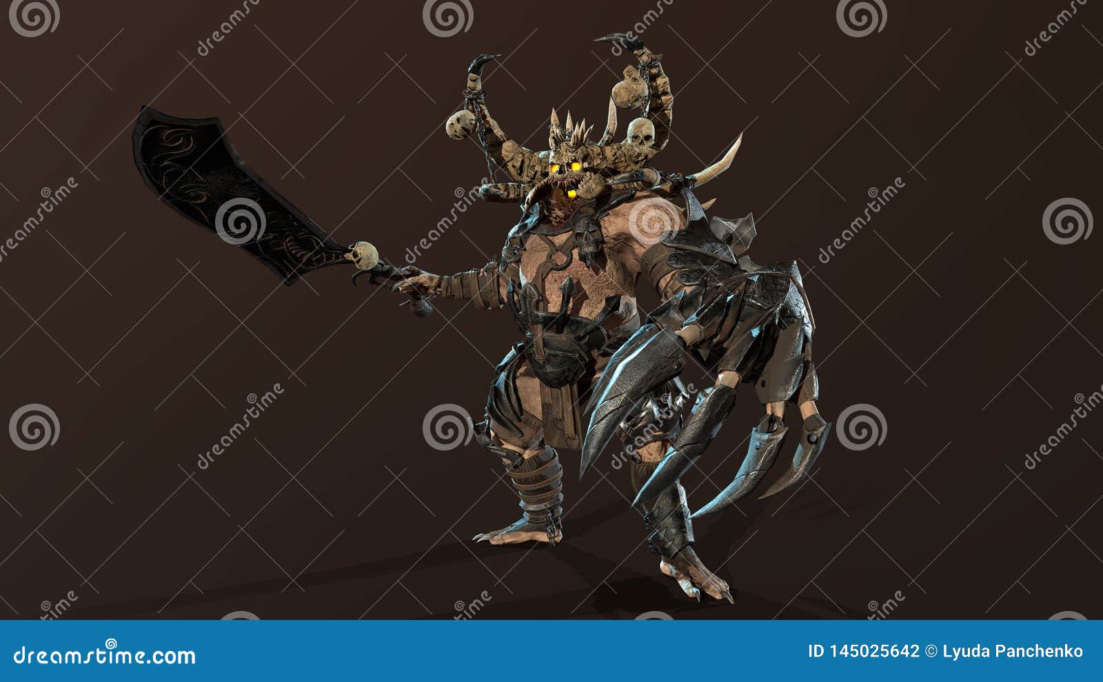 Demon 3d render stock illustration. Illustration of cataclysm - 145025642