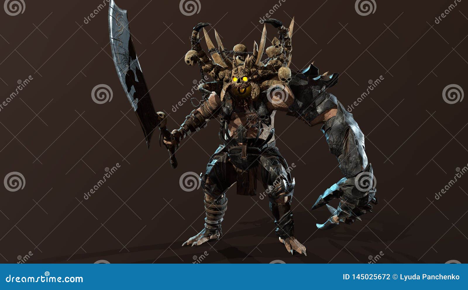 Demon 3d render stock illustration. Illustration of isolated - 145025672