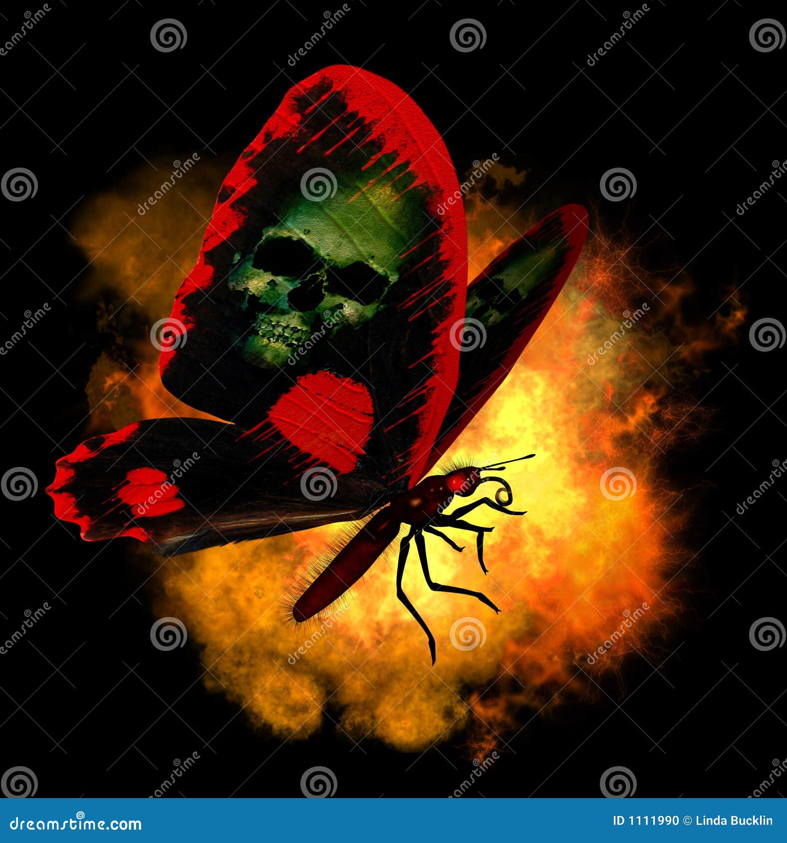 Demon Butterfly stock illustration. Illustration of weird - 1111990