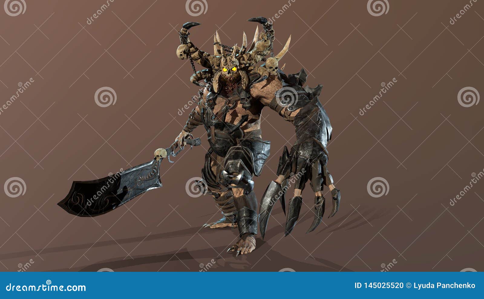Demon 3d render stock illustration. Illustration of mutant - 145025520