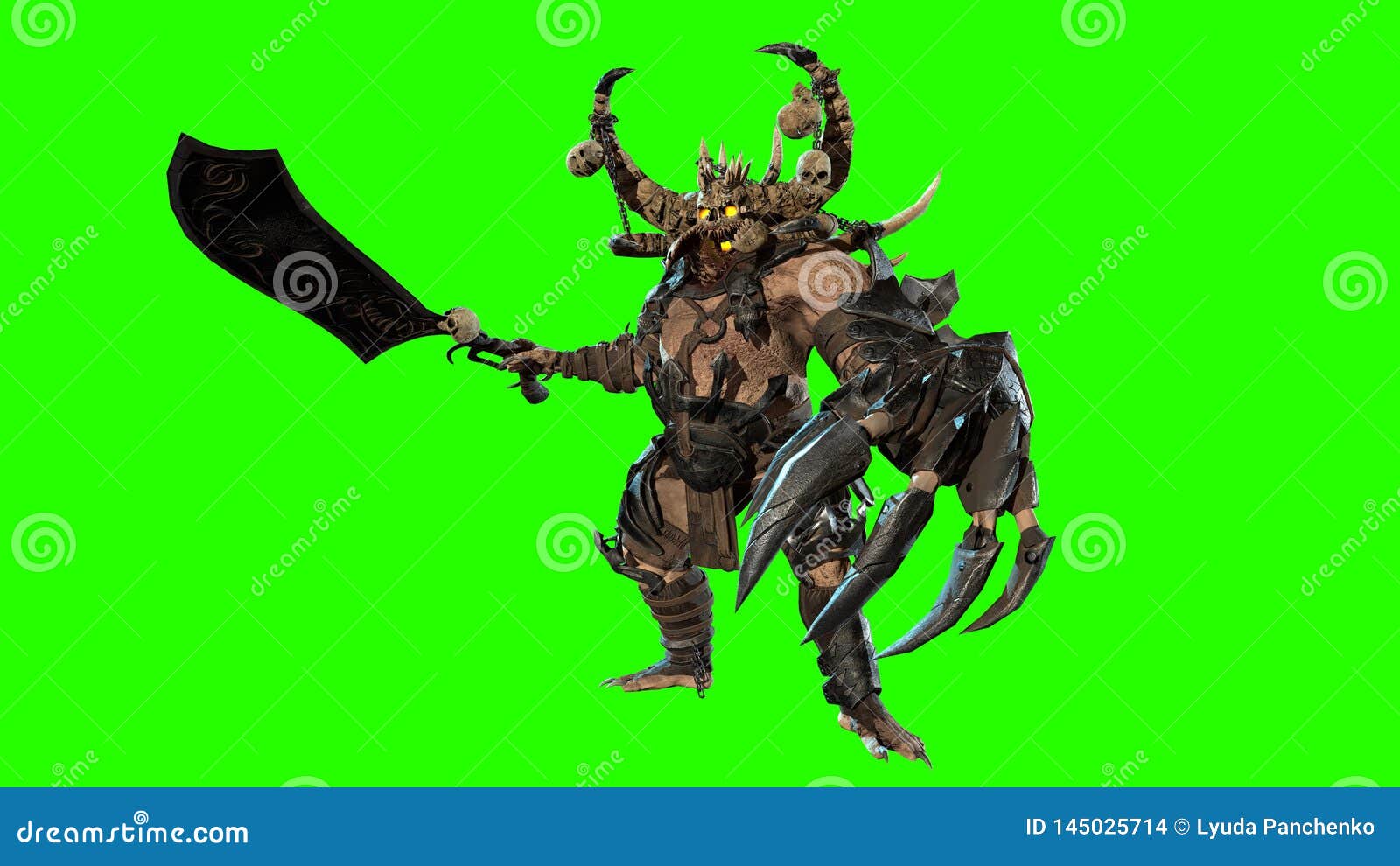Demon 3d render stock illustration. Illustration of butcher - 145025714