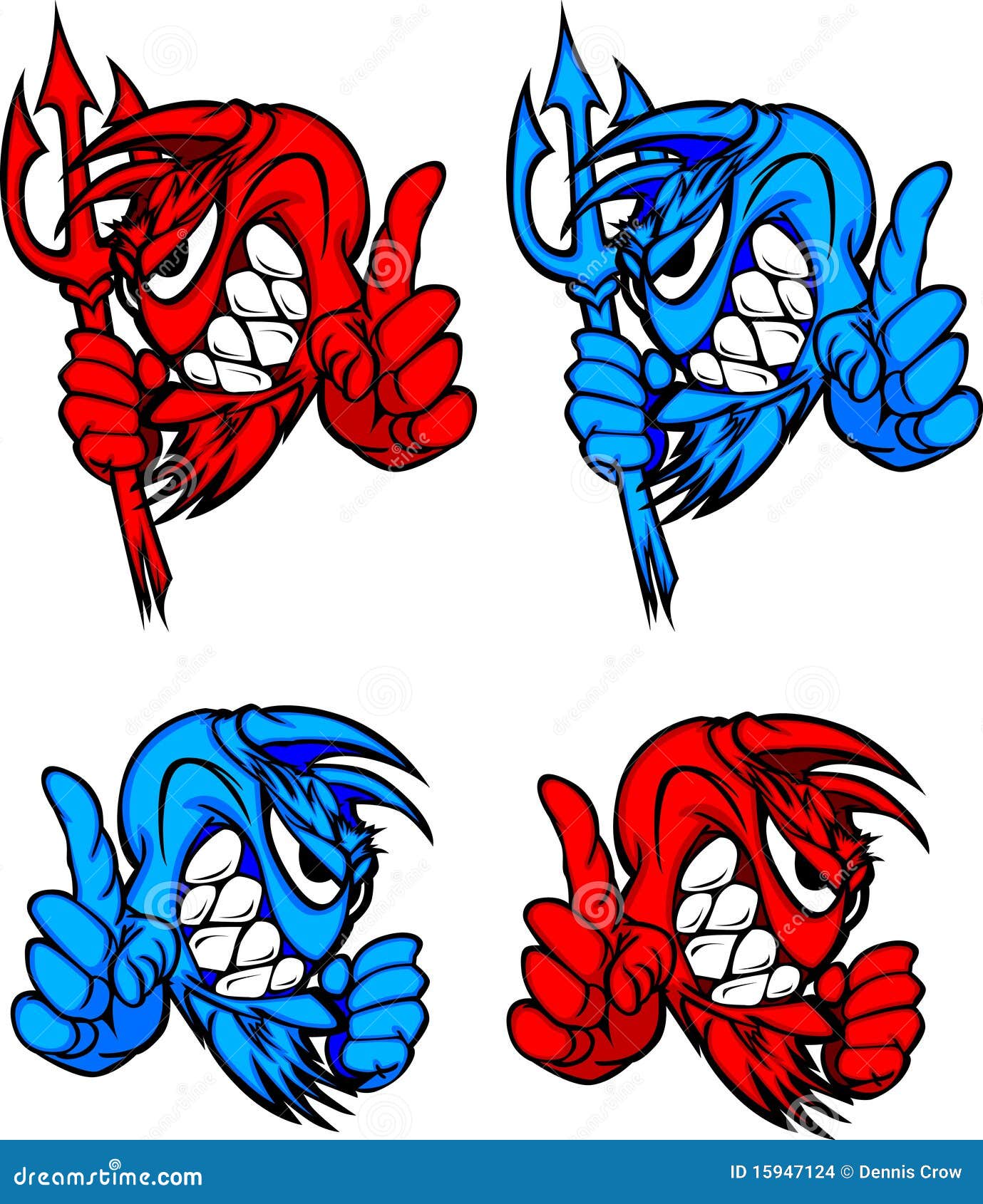 Demon Devil Mascot Vector Logos Stock Vector - Illustration of devil ...