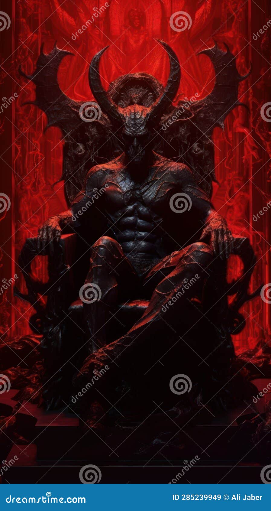 A Demon Embodied in a Man Holding a Weapon Stock Illustration ...