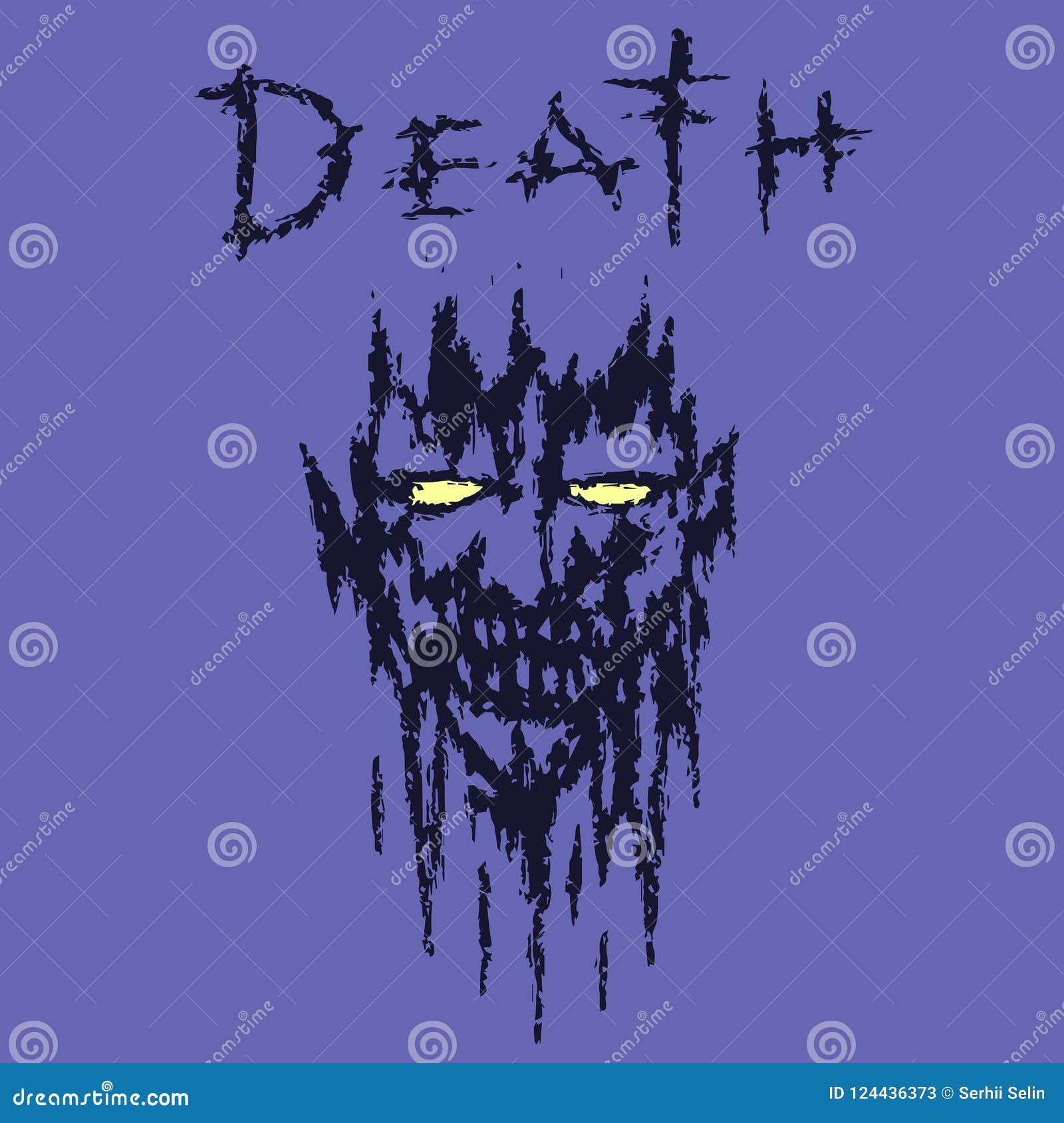 Demon Face Death. Vector Illustration. Stock Vector - Illustration of ...