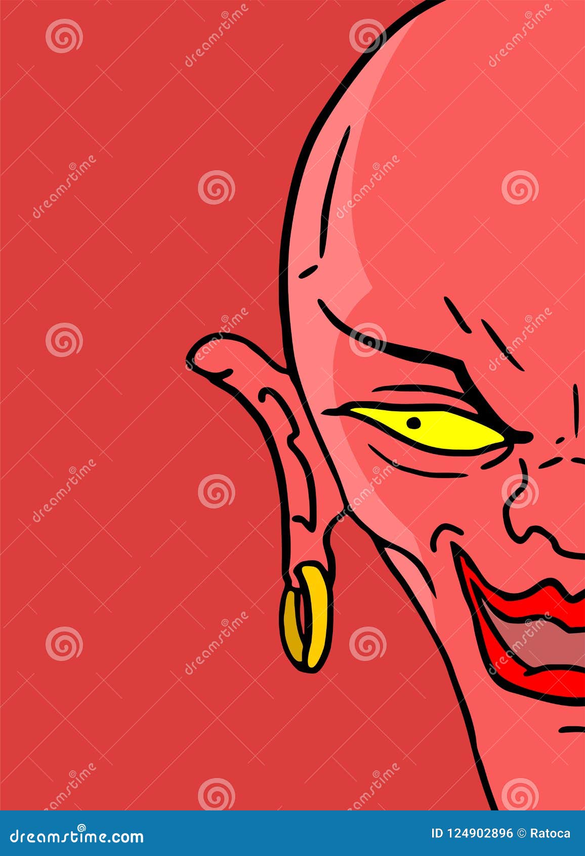 Demon face draw stock vector. Illustration of creative - 124902896