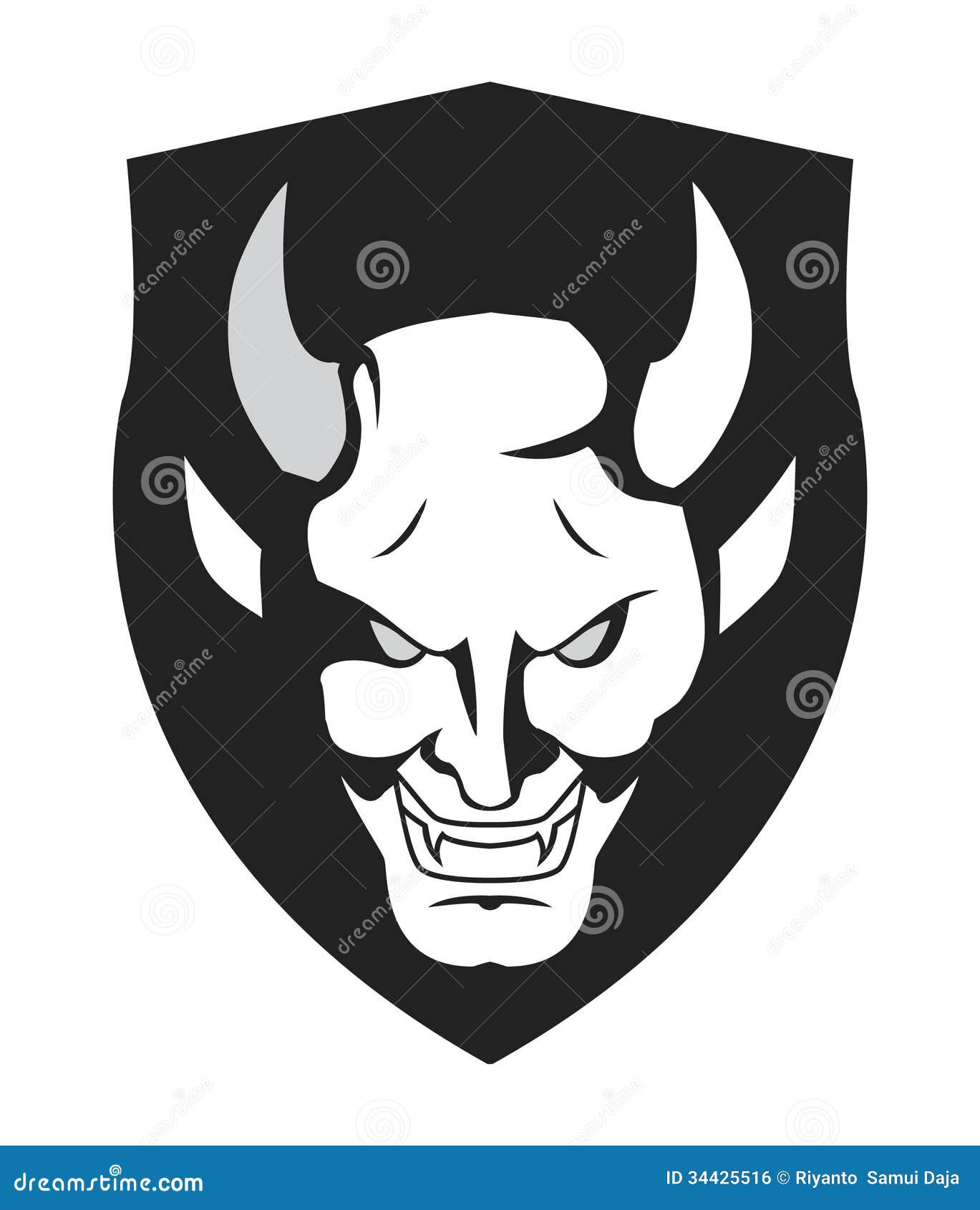 Demon face stock vector. Illustration of roger, mascot - 34425516