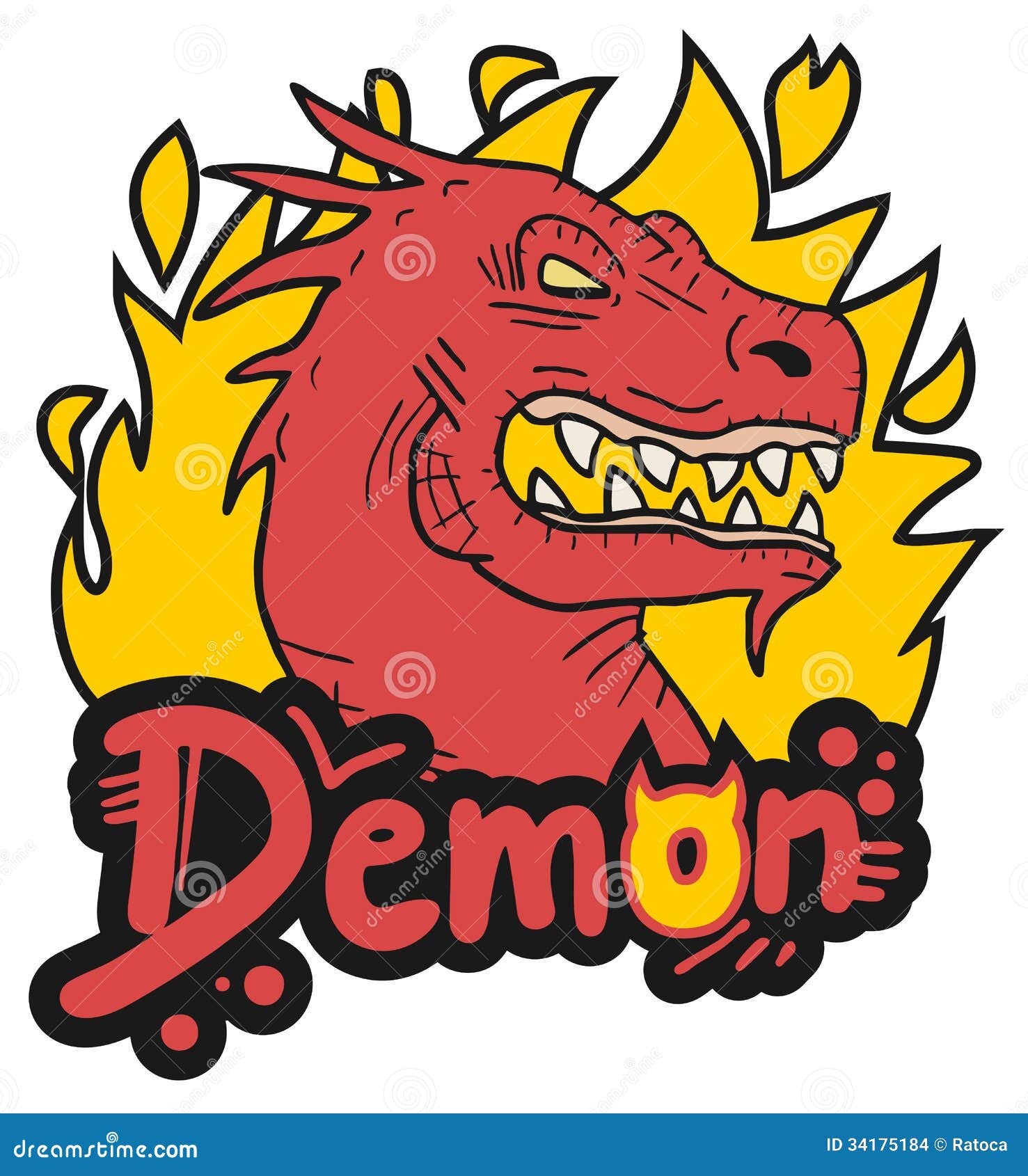 Demon fire stock vector. Illustration of evil, danger - 34175184
