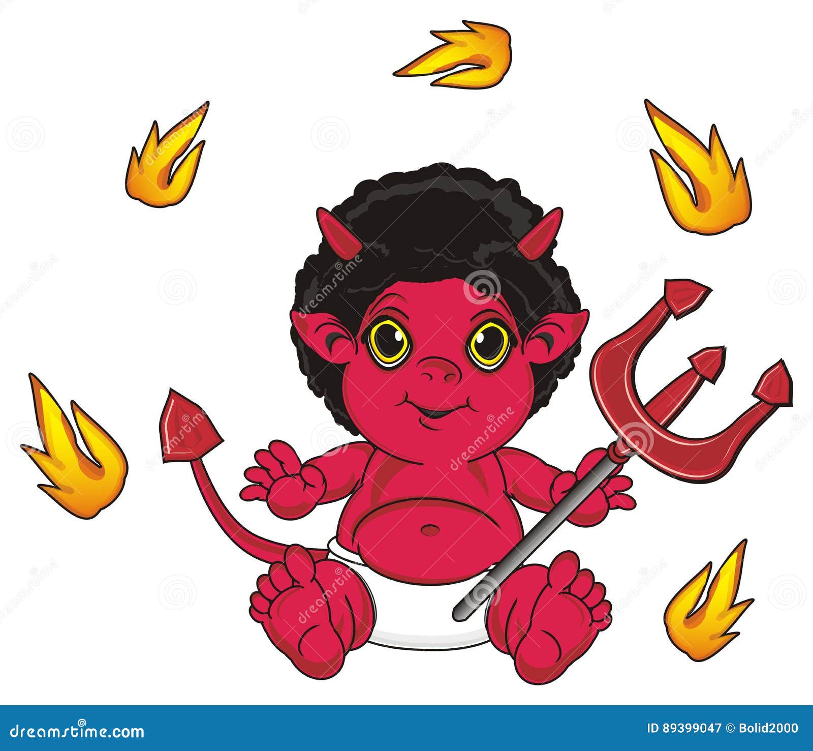 Demon and fire stock illustration. Illustration of fictional - 89399047