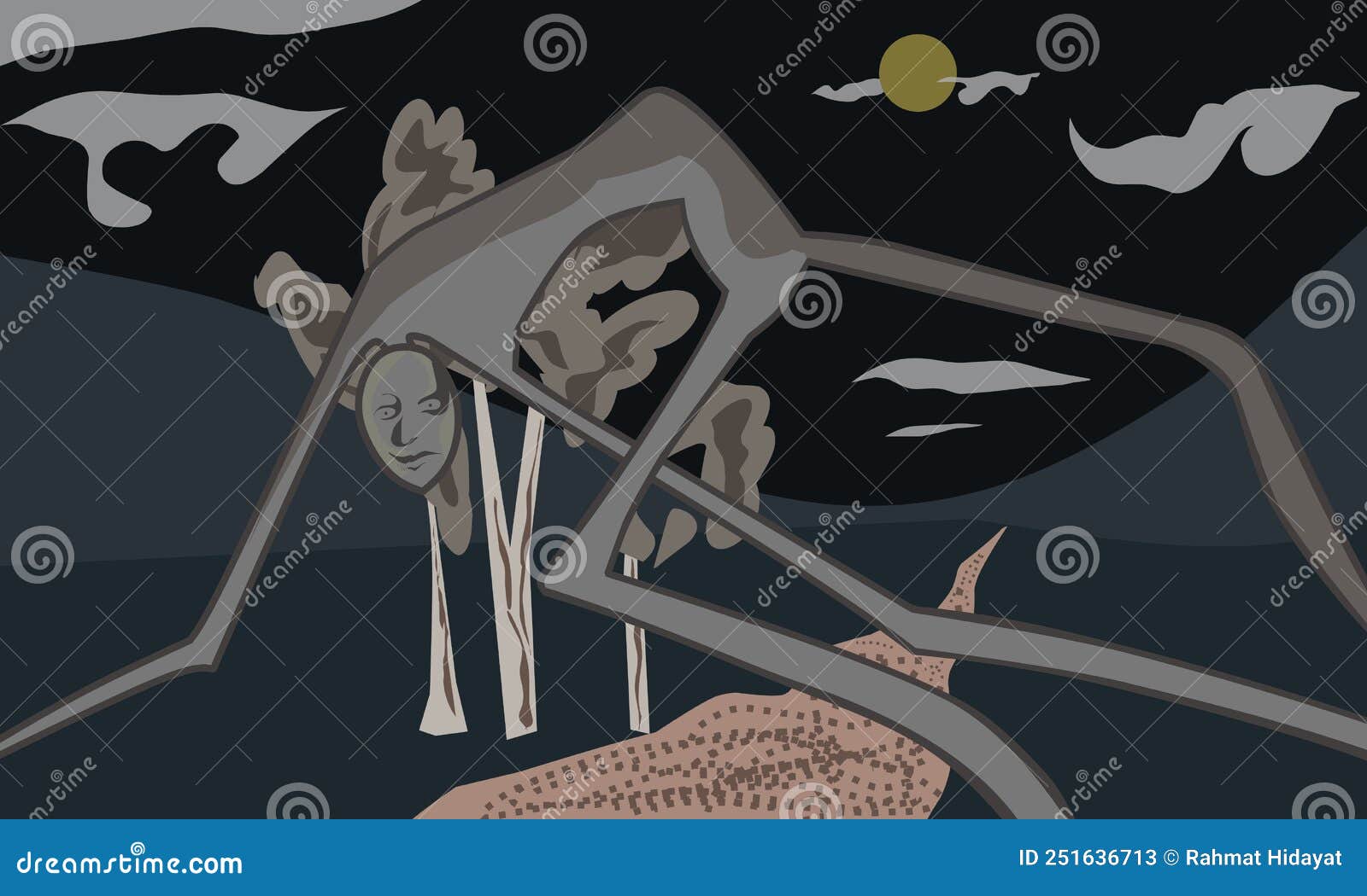 Illustration Devil in the Forest Stock Illustration - Illustration of ...