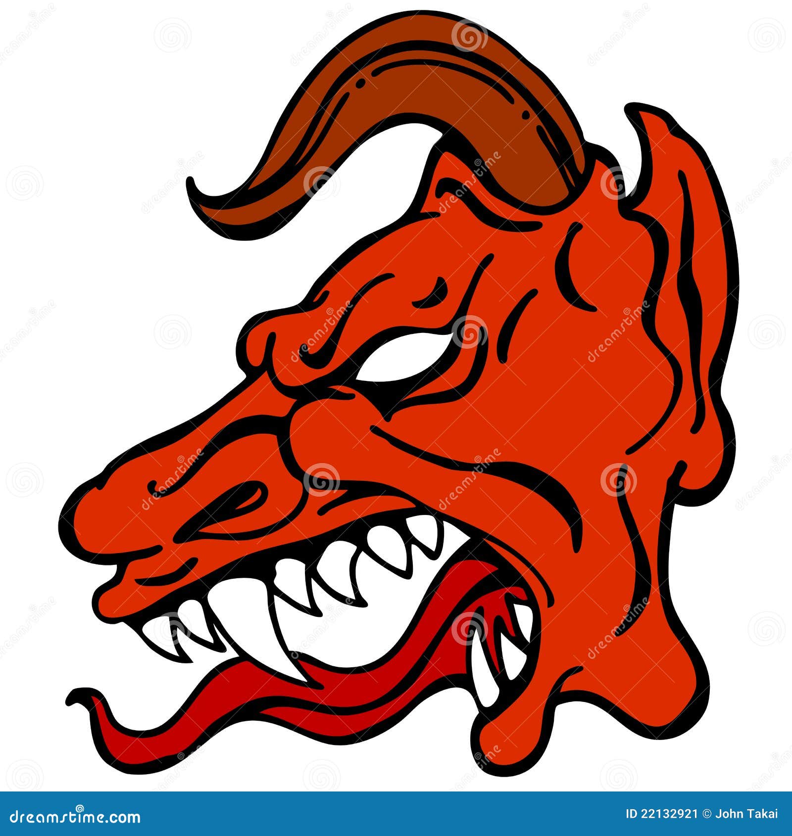 Demon Gargoyle Face Profile Stock Vector - Illustration of demon, white ...