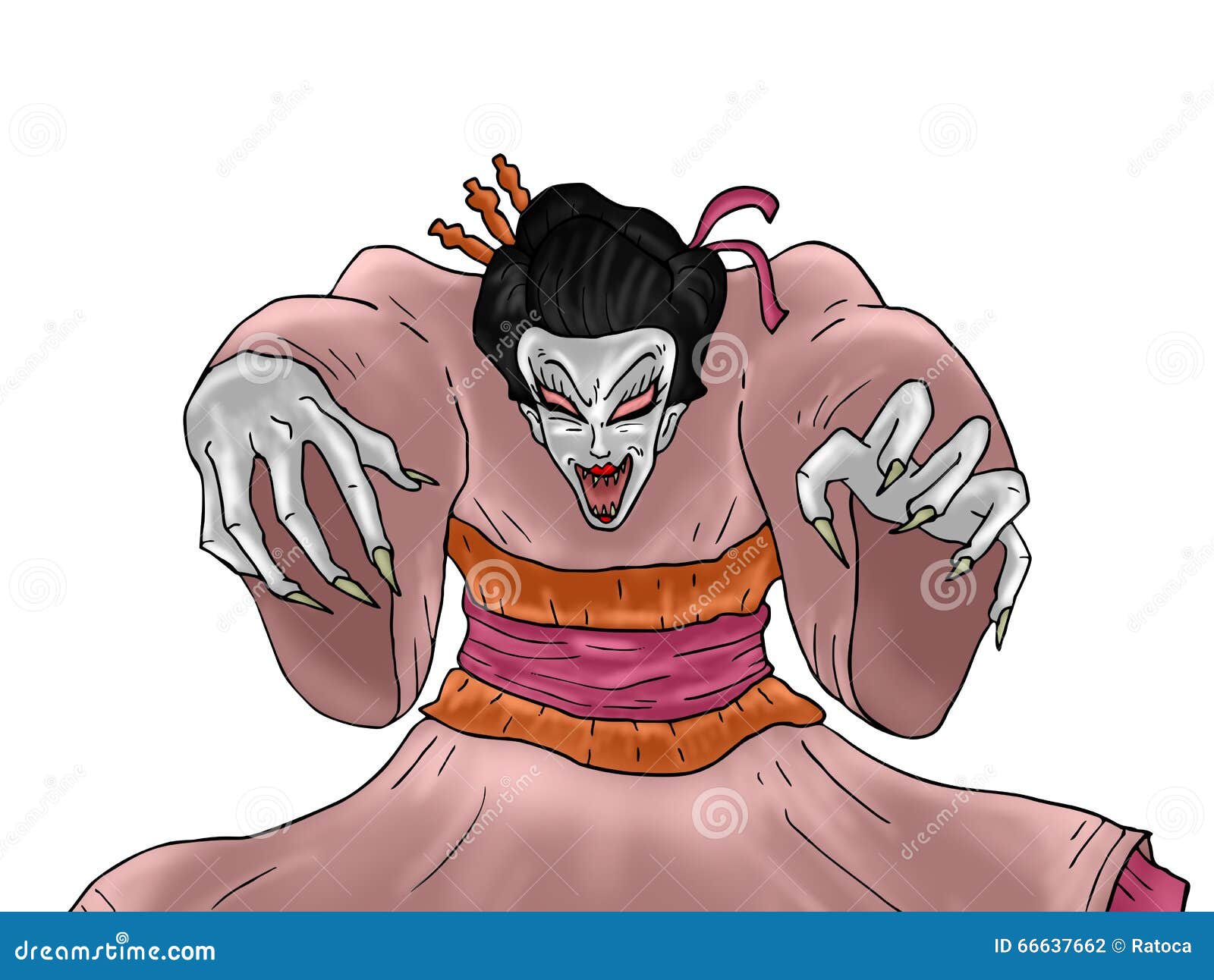 Demon Geisha Drawing Stock Photography | CartoonDealer.com #98574842