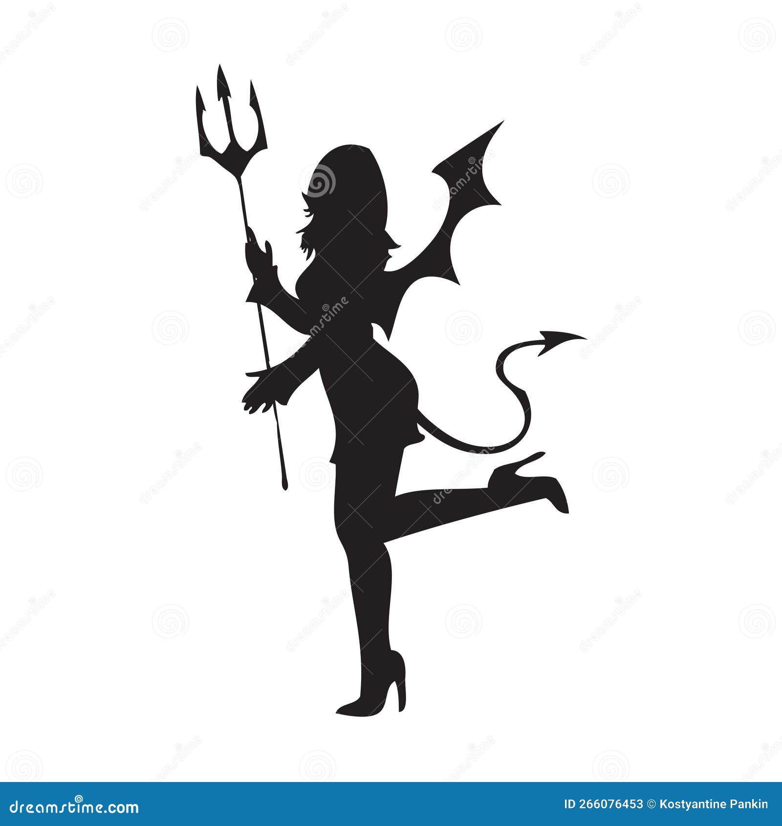 Demon Girl Cartoon Vector | CartoonDealer.com #266076453