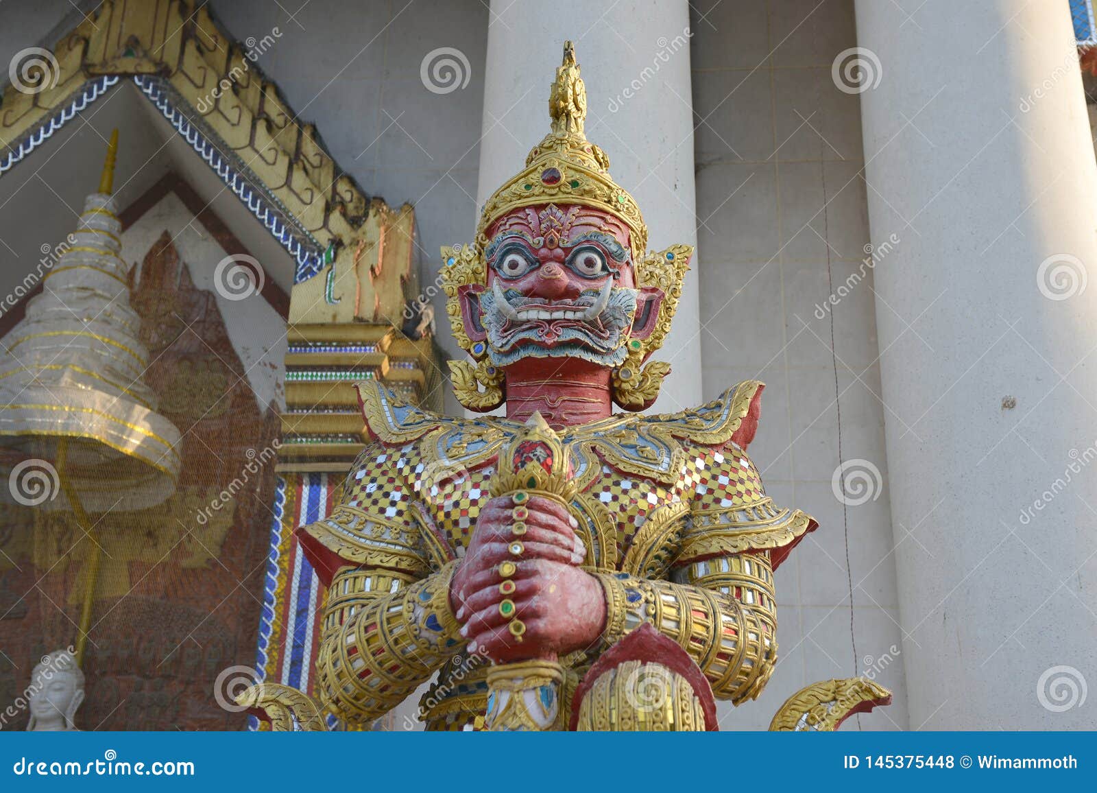 The Demon Guardian statue stock photo. Image of asia - 145375448