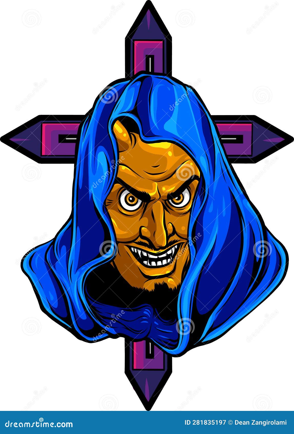 Demon Head Mask in Vector Illustration Design Stock Vector ...