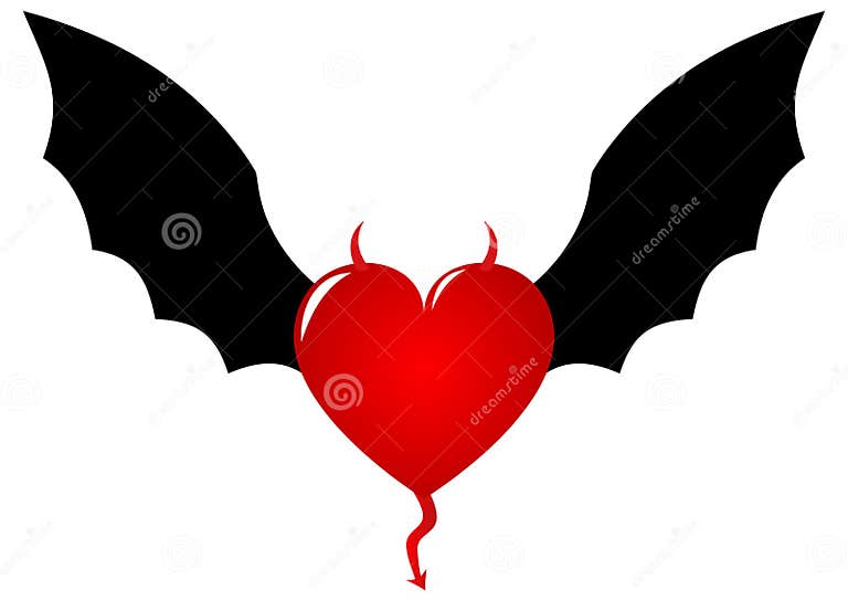 Demon Heart stock vector. Illustration of horn, affection - 8353801