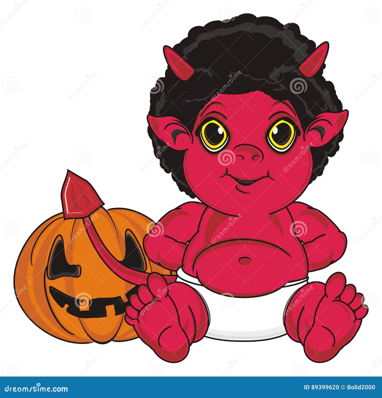 Demon Hiding the Orange Symbol Stock Illustration - Illustration of ...