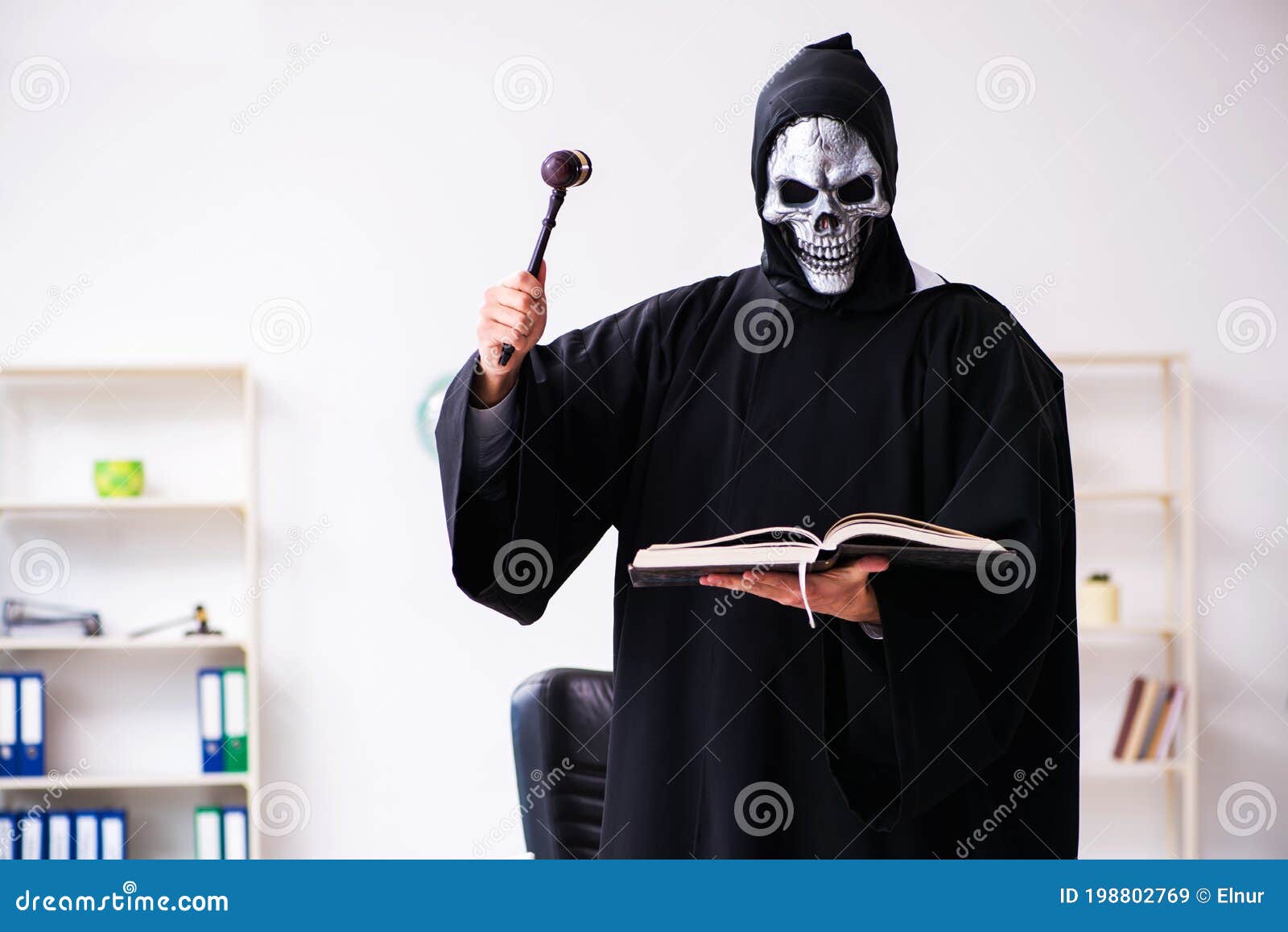 Demon Judge Working in the Courthouse Stock Image - Image of funny ...