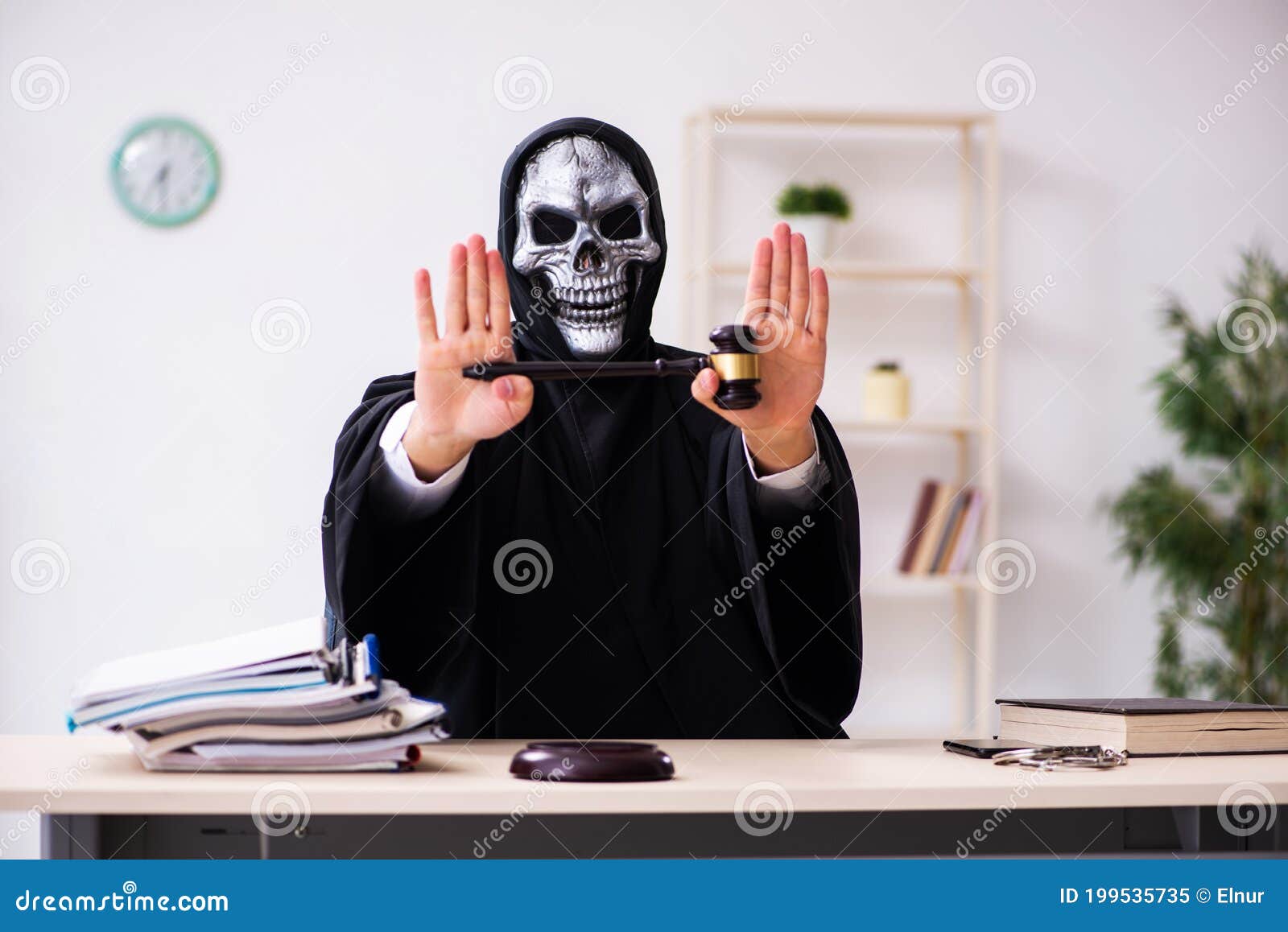 Demon Judge Working in the Courthouse Stock Image - Image of devil ...