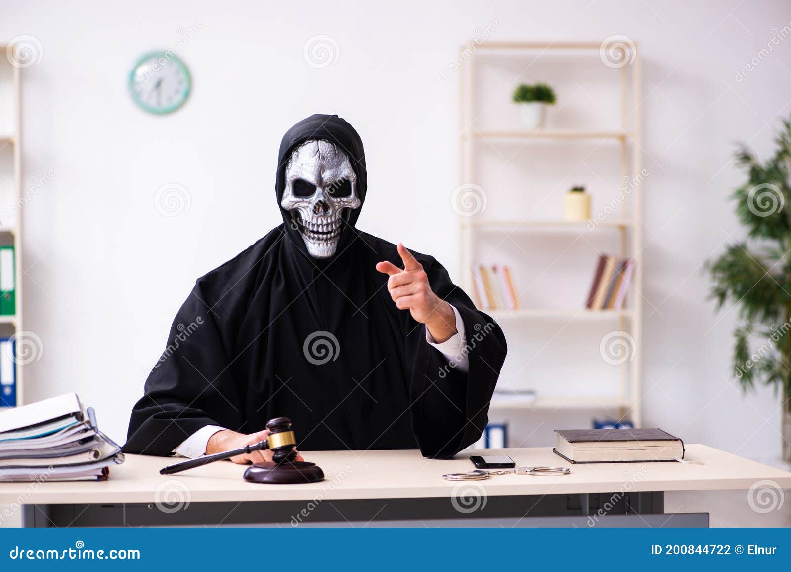 Demon Judge Working in the Courthouse Stock Photo - Image of court ...