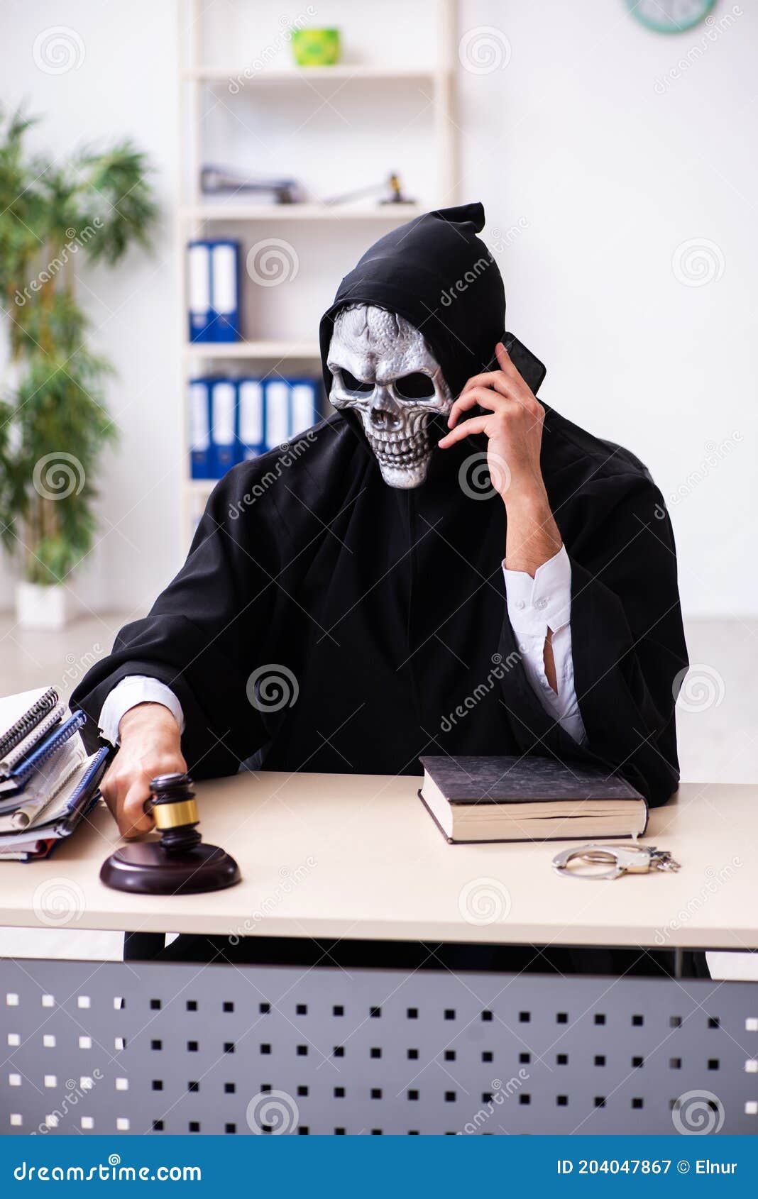 Demon Judge Working in the Courthouse Stock Image - Image of punishment ...