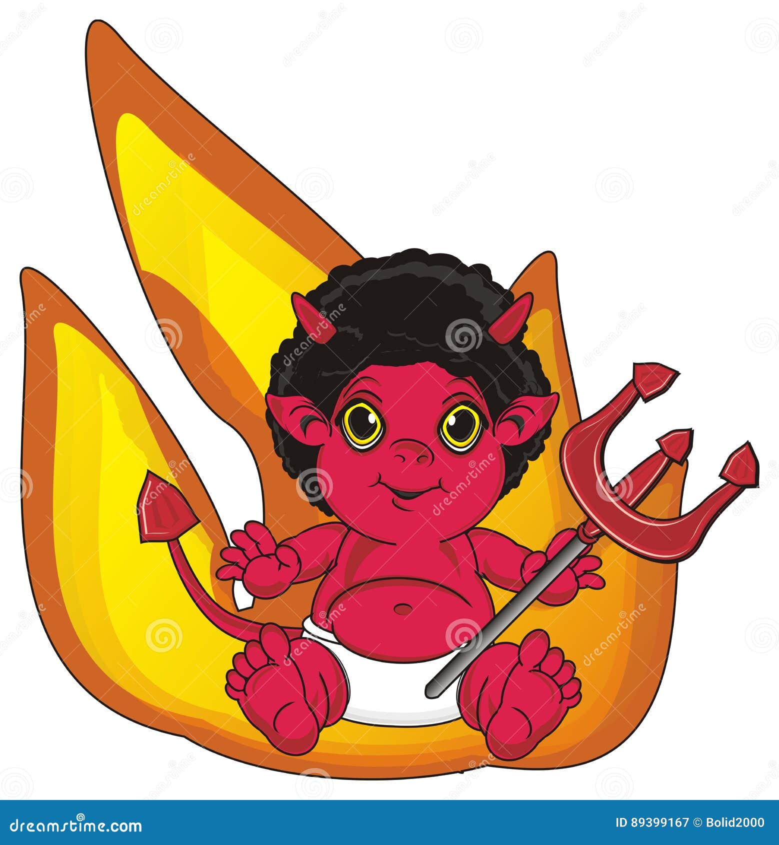 Demon and large fire stock illustration. Illustration of emotion - 89399167