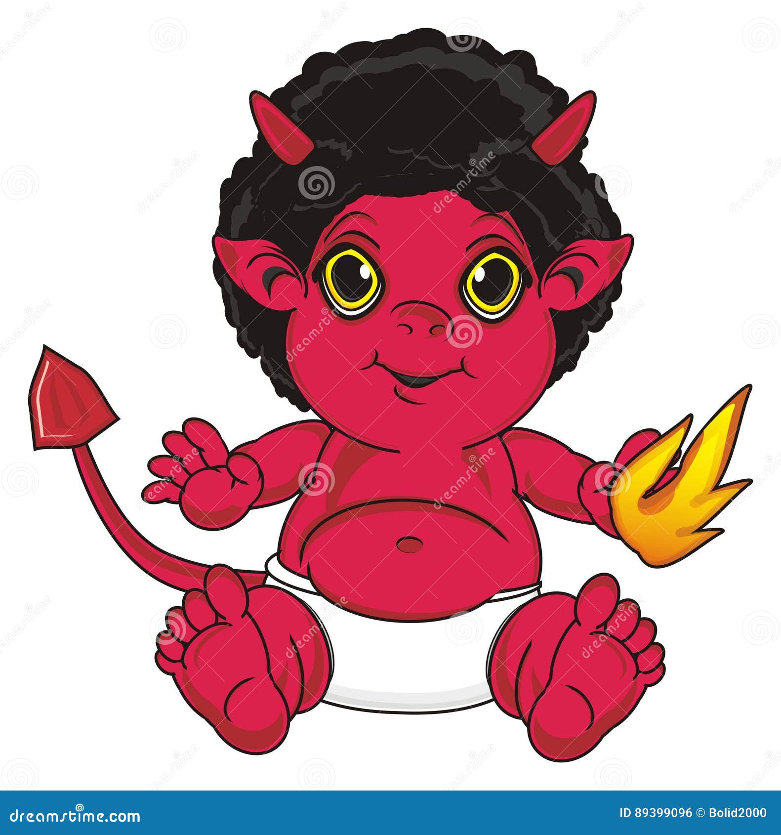 Demon with a little fire stock illustration. Illustration of fictional ...