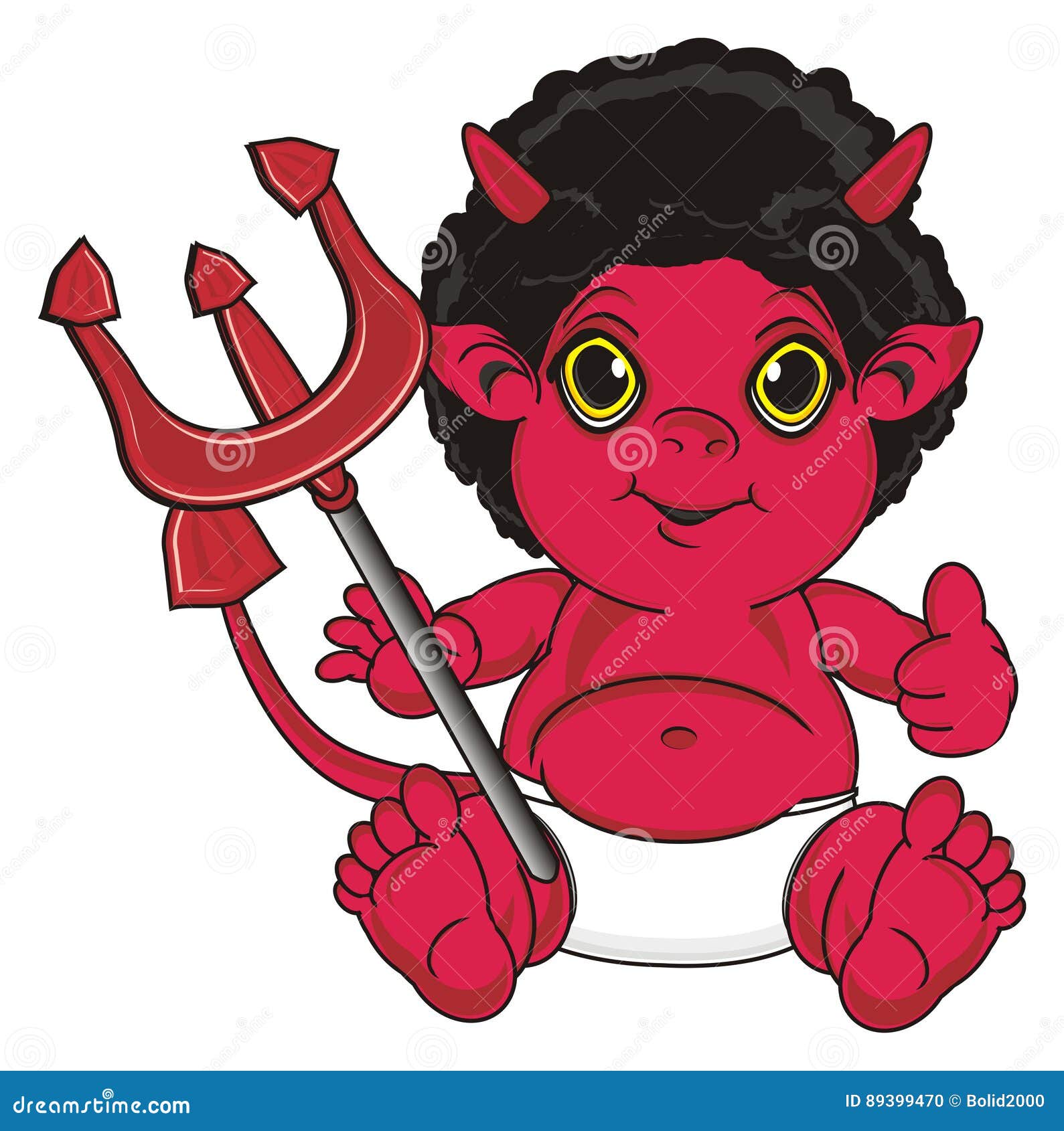 Demon with Object Show a Gesture Stock Illustration - Illustration of ...